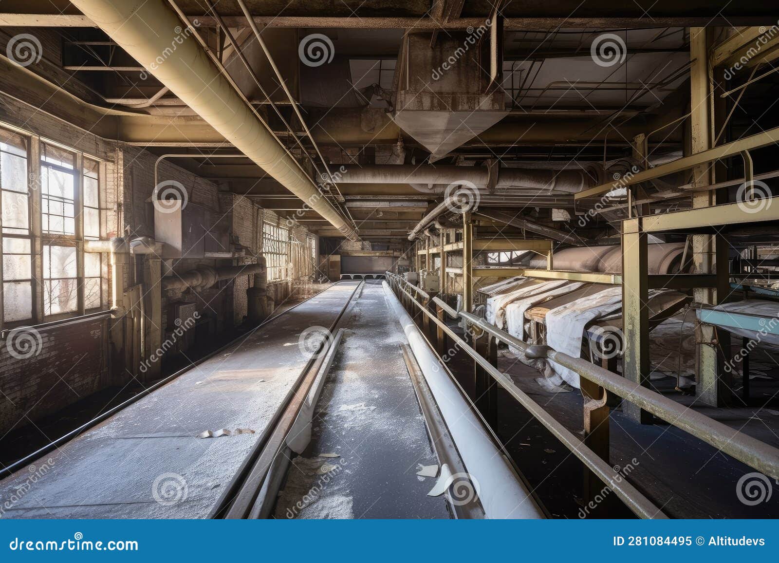 Pulp and Paper Mill, with Conveyor Belt Transporting Sheets of Paper ...