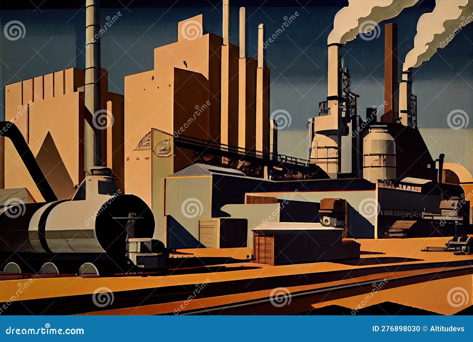 Pulp and Paper Mill, with Massive Machines Working in the Background ...