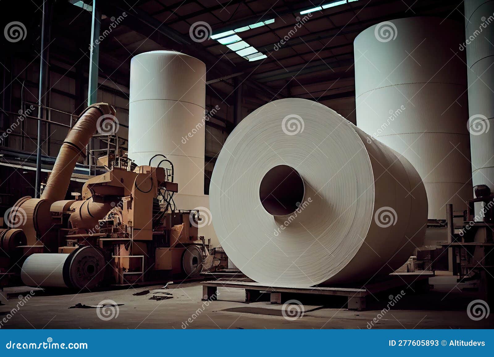 Pulp and Paper Mill, with Towering Stacks of Freshly Cut Paper ...