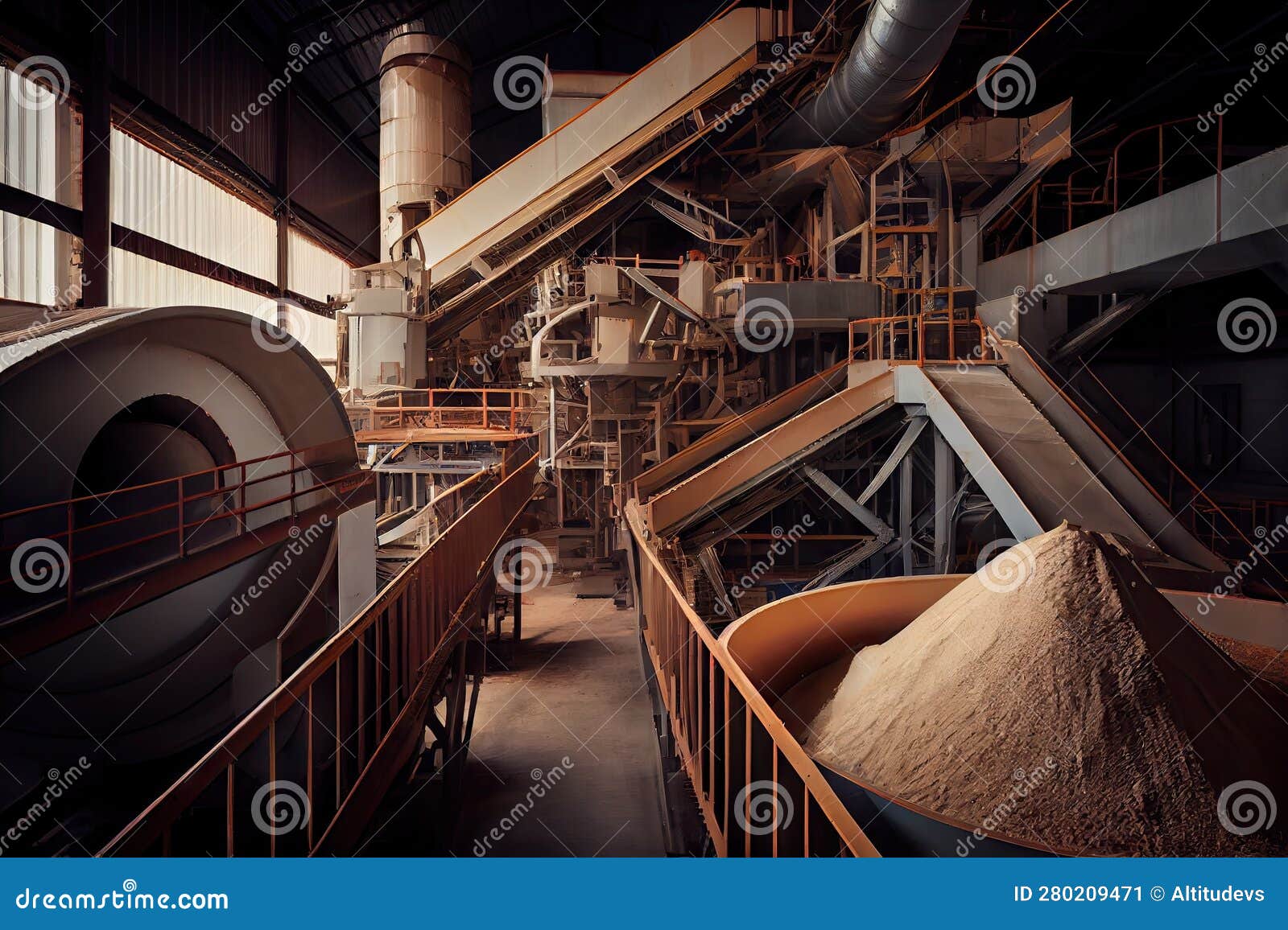 Pulp and Paper Plant, with Conveyor Belts Transporting Raw Materials in ... Pulp and Paper Plant, with Conveyor Belts Transporting Raw Materials in ...