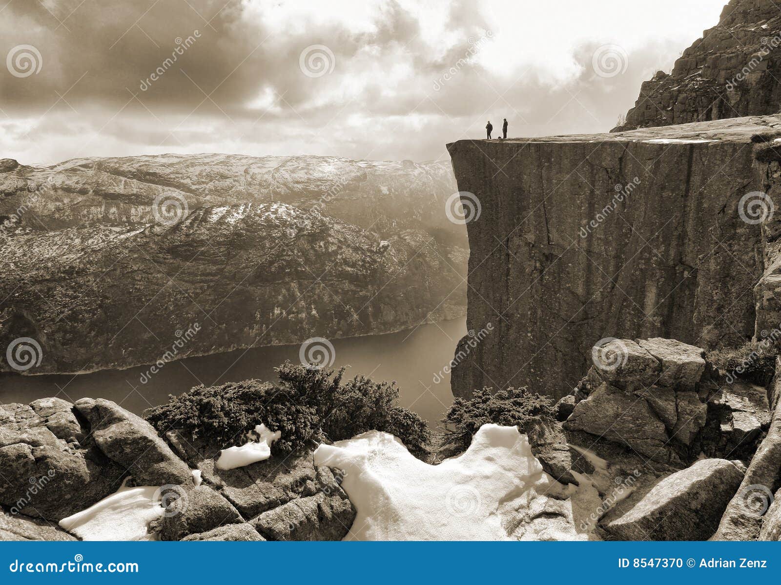 Pulpit Rock stock photo. Image of cliff, norway, monochrome - 8547370