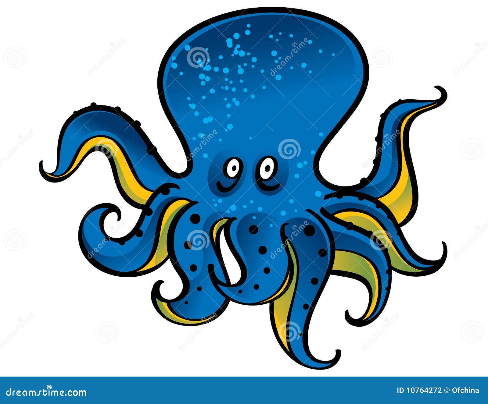 Pulpo azul ilustración del vector. Ilustración de acortar - 10764272