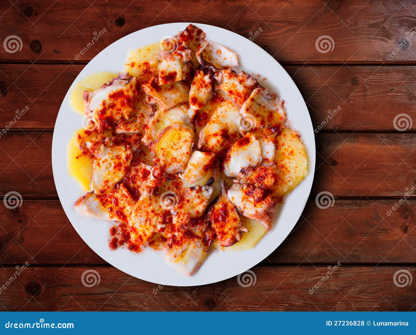Pulpo a La Gallega Octopus Spanish Recipe Stock Photo - Image of ...
