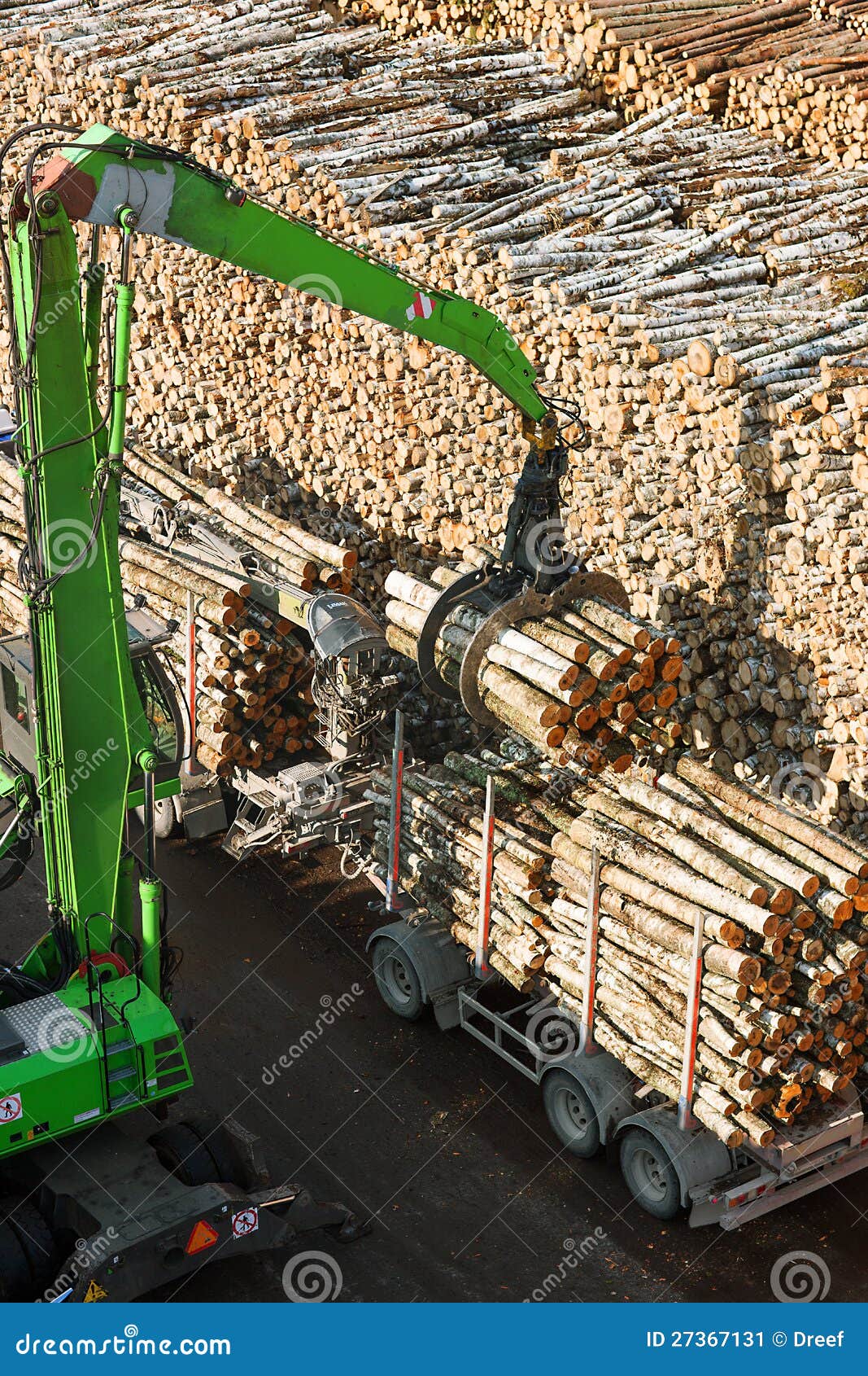Birch Pulpwood Pile By Roadside Royalty-Free Stock Photography ...