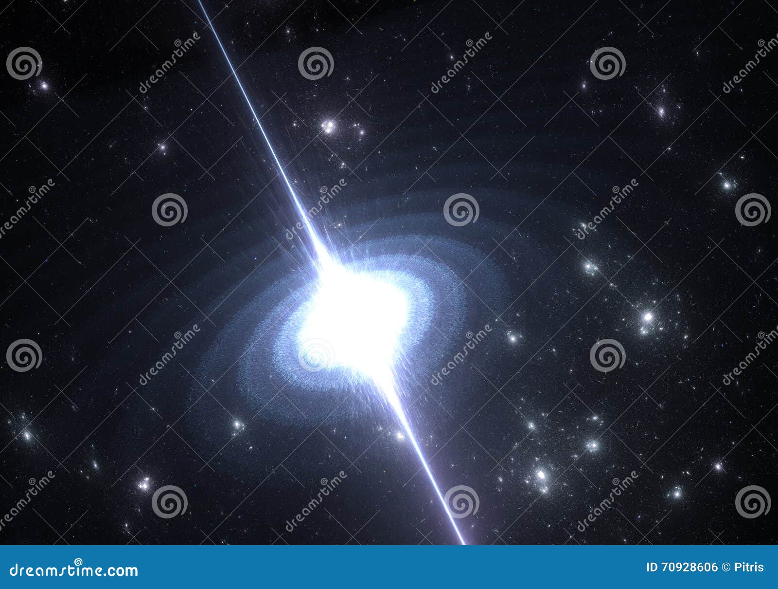 A Pulsar, With Bright Beams Of Radiation Shooting Out Into Space ...