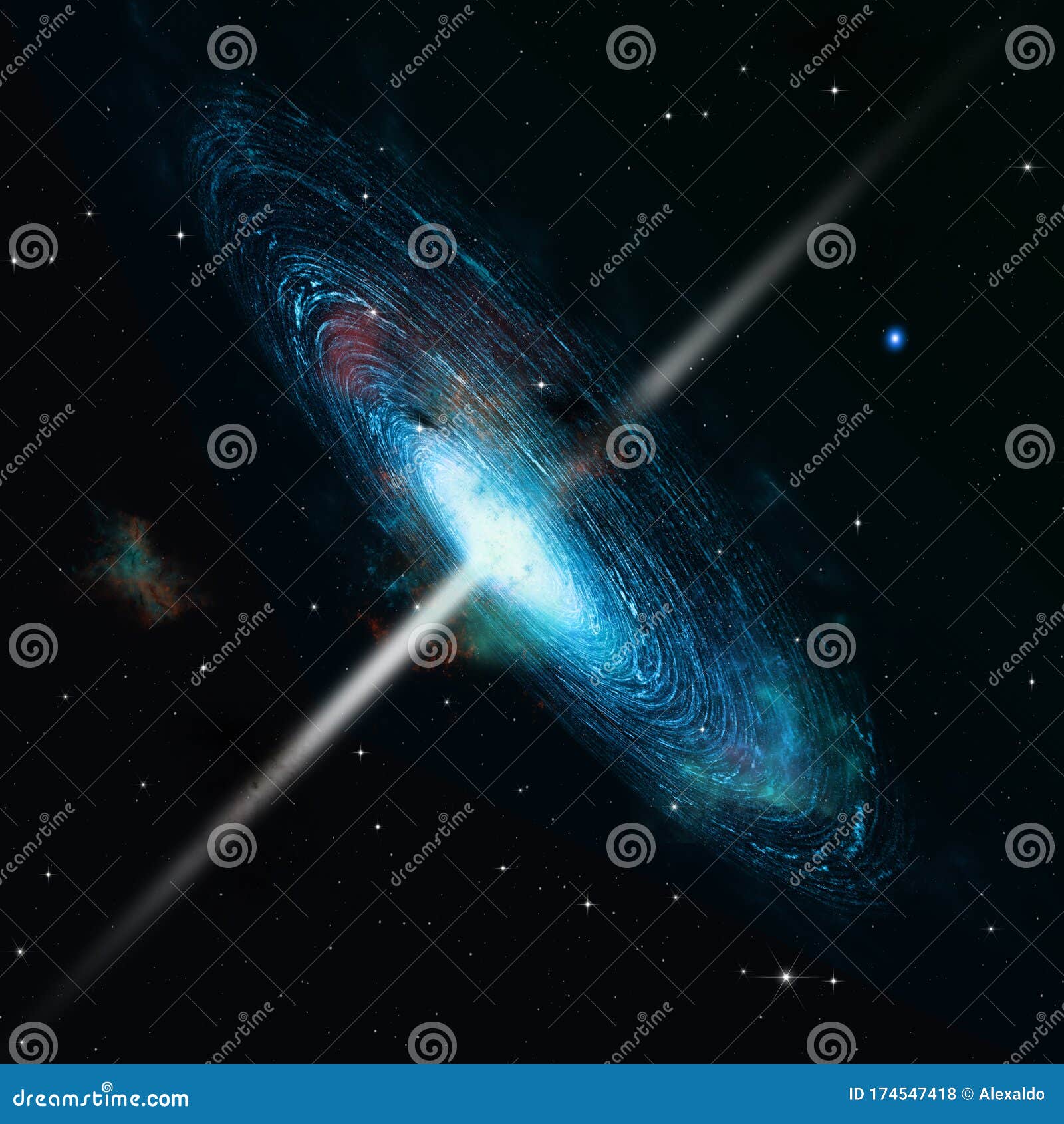 Pulsar Space Galaxy. 3d Illustration Stock Illustration - Illustration ...