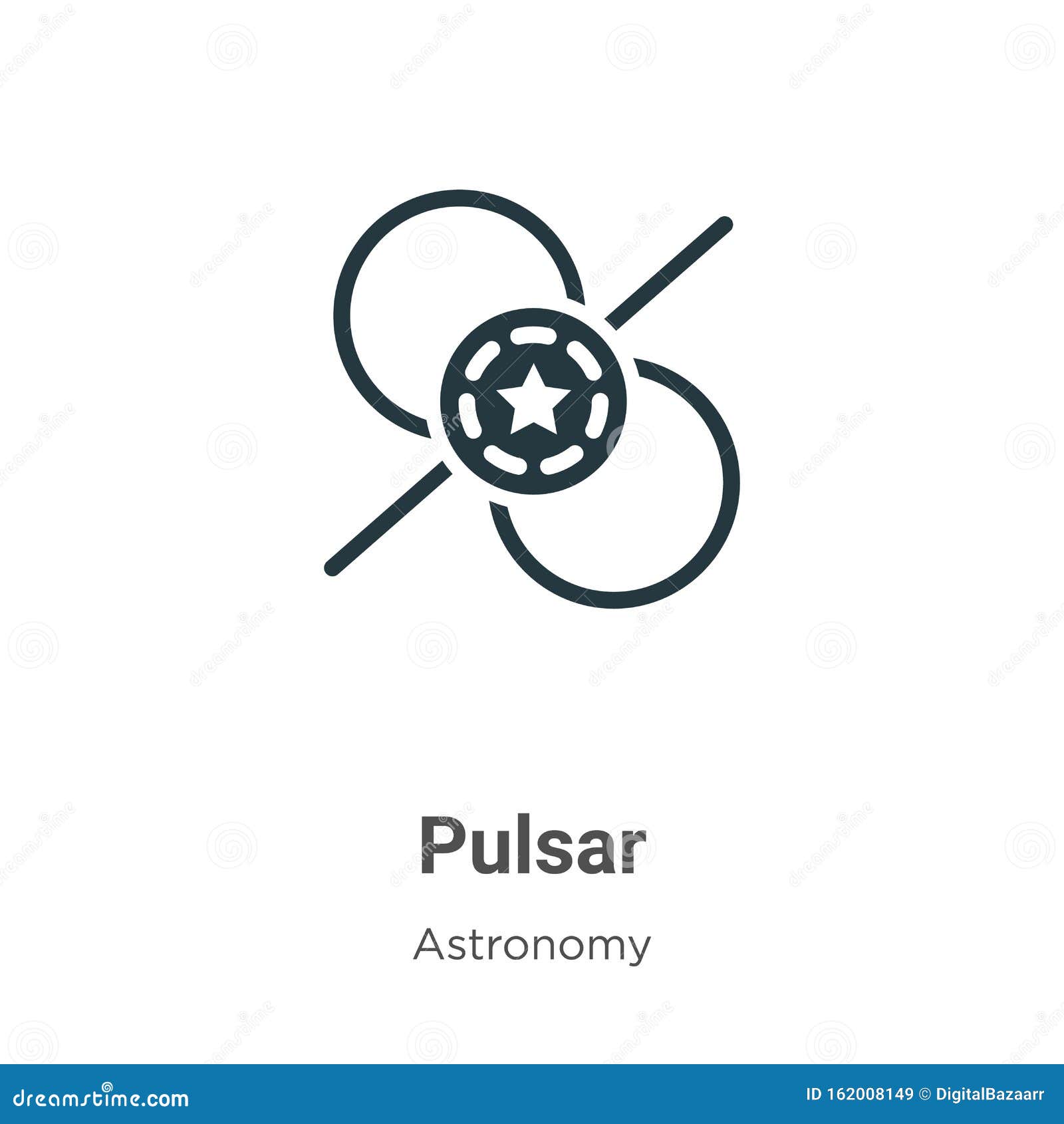 Pulsar Vector Icon on White Background. Flat Vector Pulsar Icon Symbol ...
