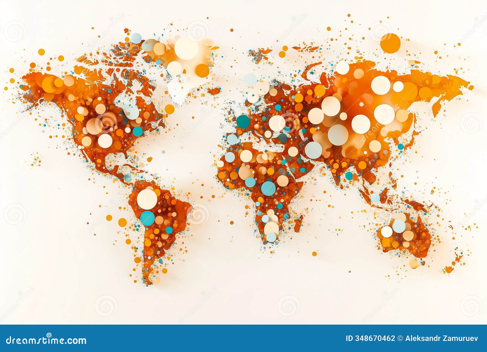 Pulsating Dots on a World Map Highlight Various Locations and Their ...