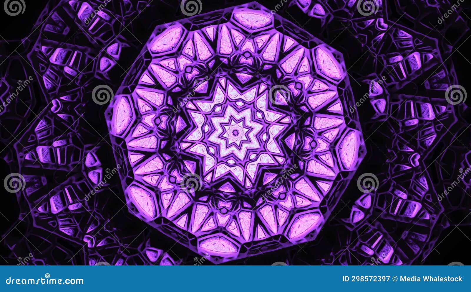 Pulsating Hypnotic Mandala Pattern with Neon Light. Design Stock Image ...