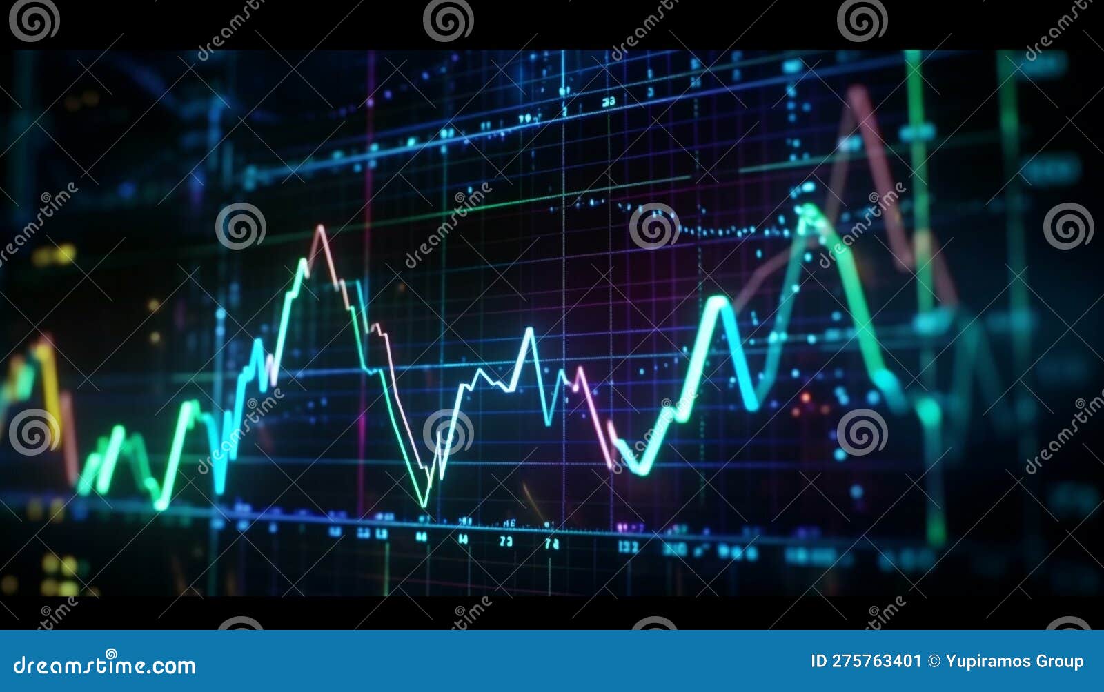 Pulsating Wave Pattern on Computer Monitor Screen Generated by AI Stock ...