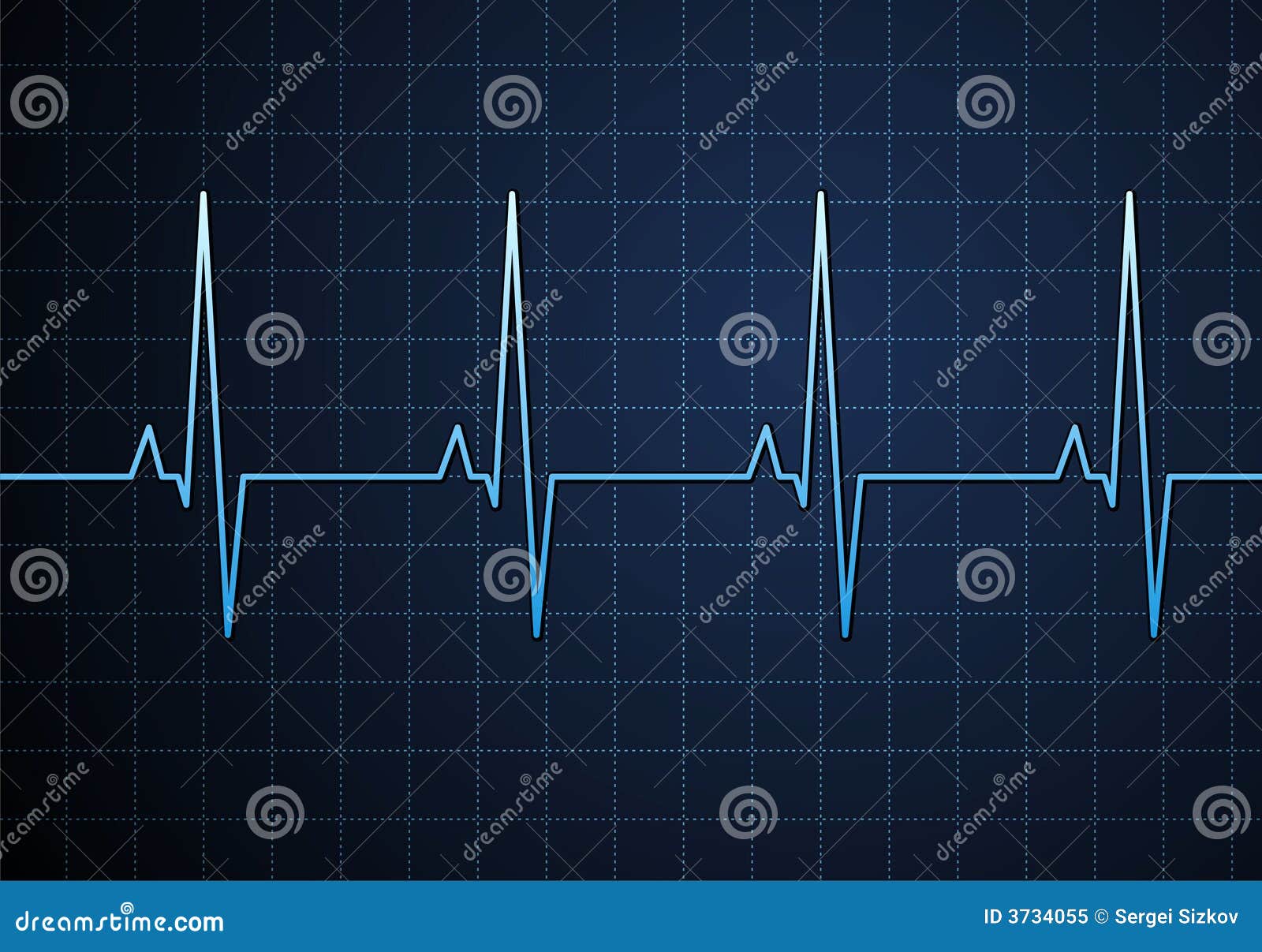 Pulse blue stock vector. Illustration of medical, graph - 3734055