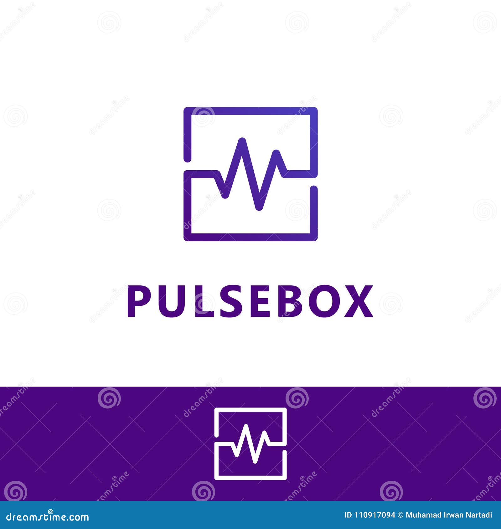 Pulse Box, Wave Box. Vector Logo Template Stock Illustration ...