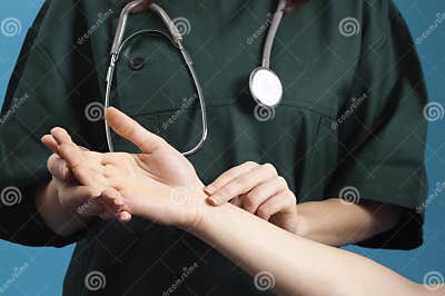 Pulse checking stock photo. Image of condition, instrument - 8611476