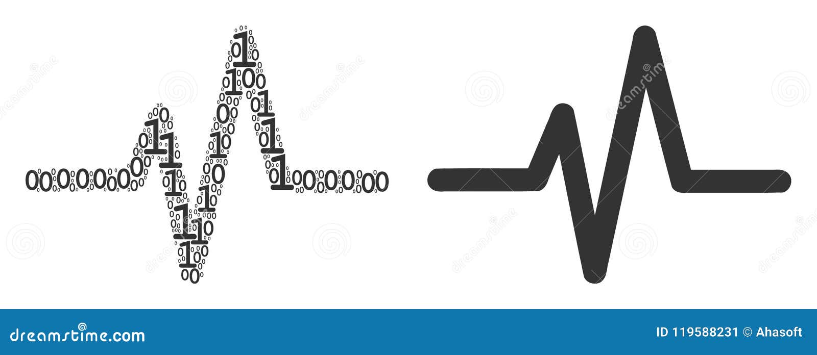 Pulse Mosaic of Binary Digits Stock Vector - Illustration of binary ...