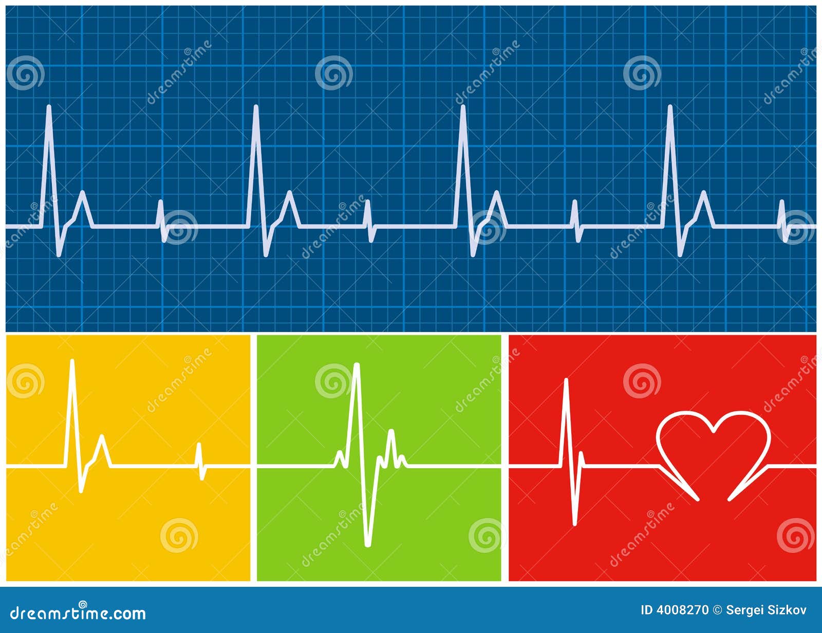 Pulse color stock vector. Illustration of heart, grooved - 4008270