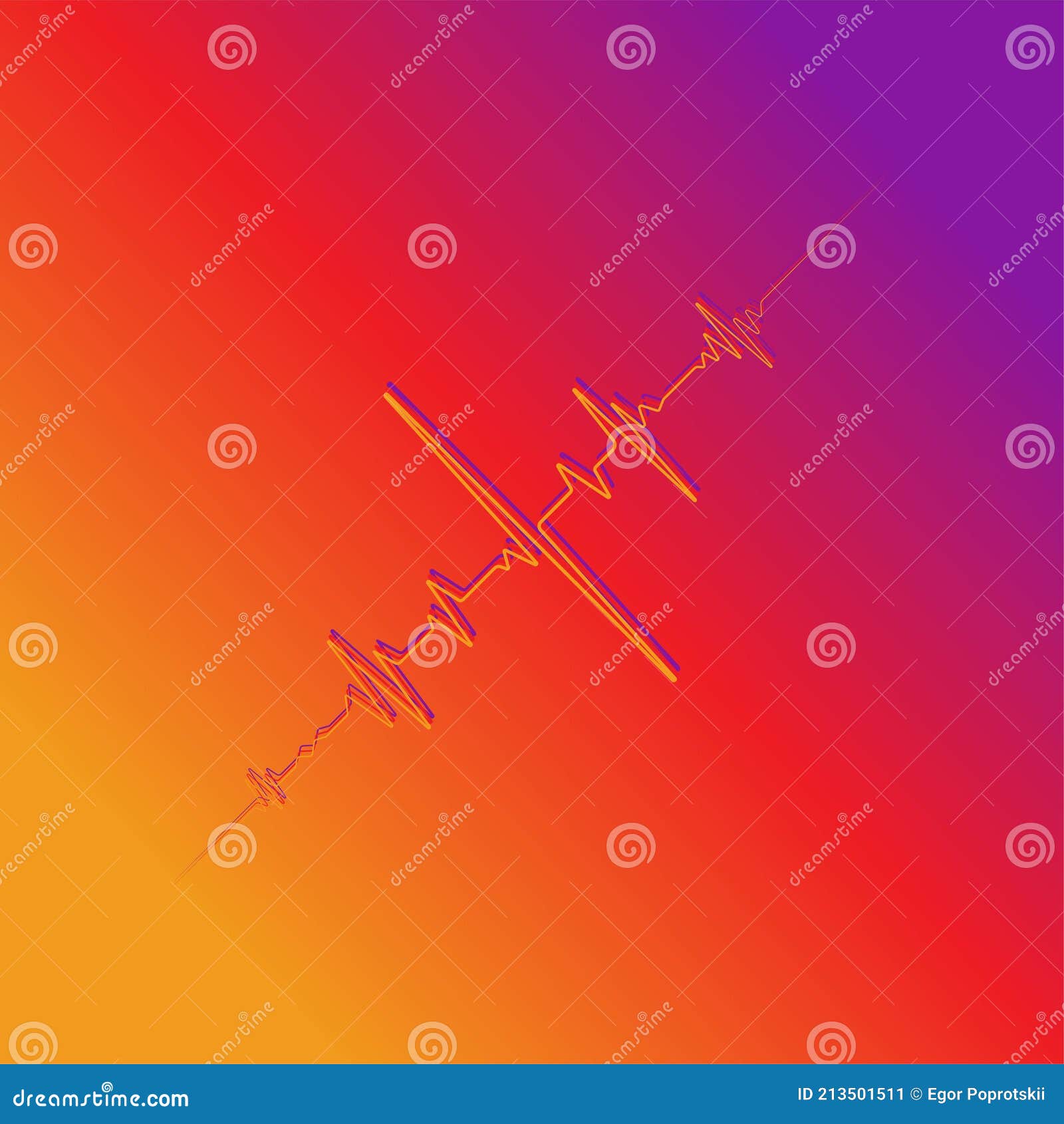 Pulse with a gradient stock vector. Illustration of hospital - 213501511
