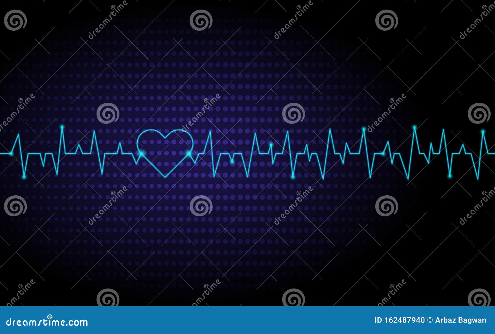 Pulse Heart Beats Lines Cardiogram Medical Background Stock Vector ...