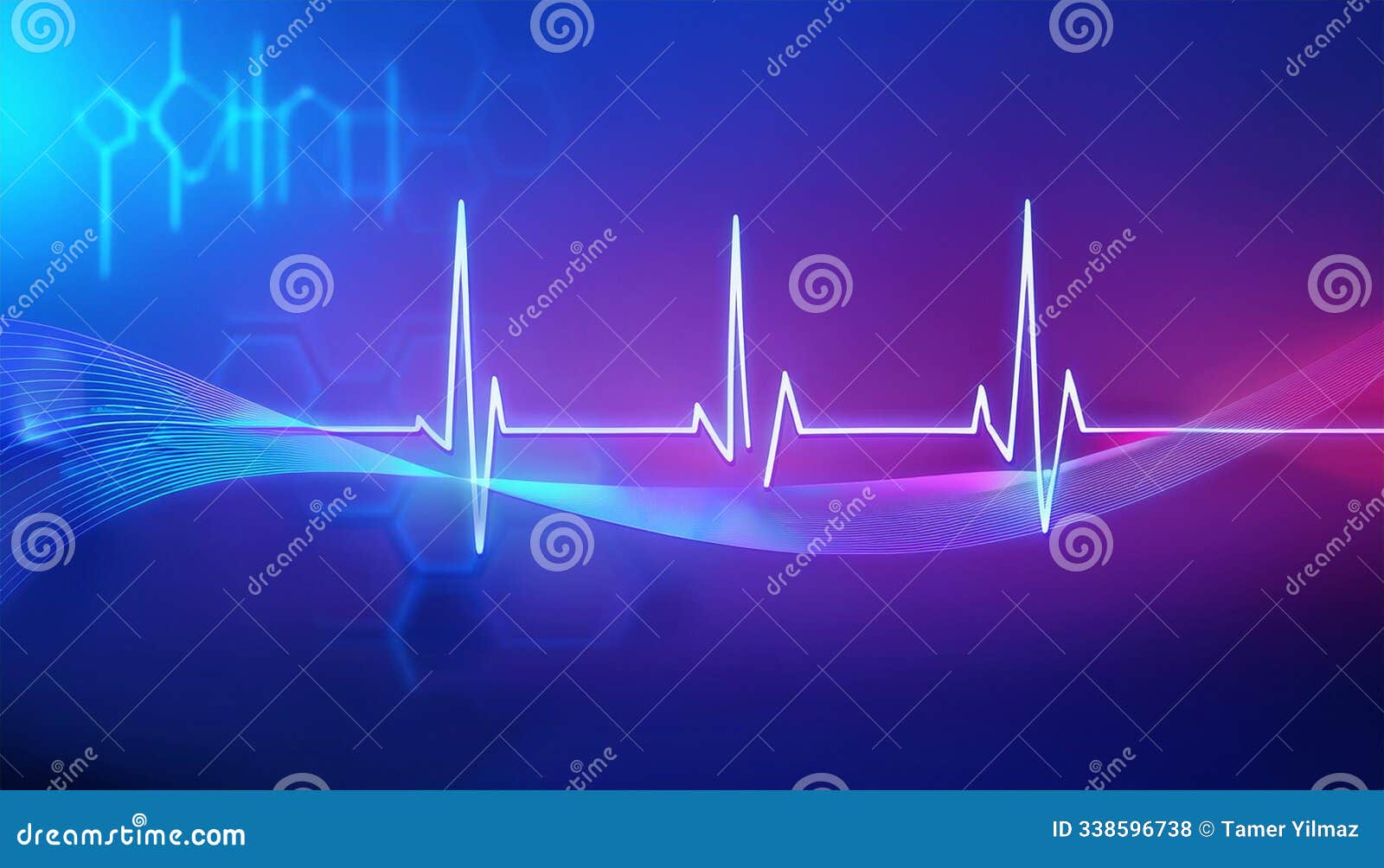 Pulse Heart Glossy Web Icon on Blue, Pink Background. Light Abstract ...
