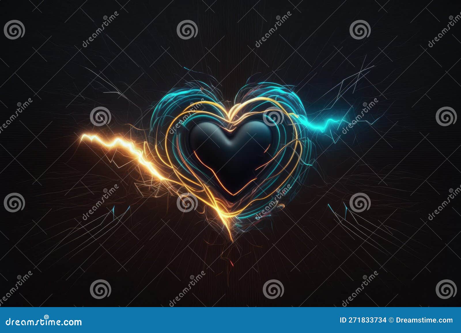 Pulse and Heart Rate in Vibrant Colors Against a Dark Background Stock ...