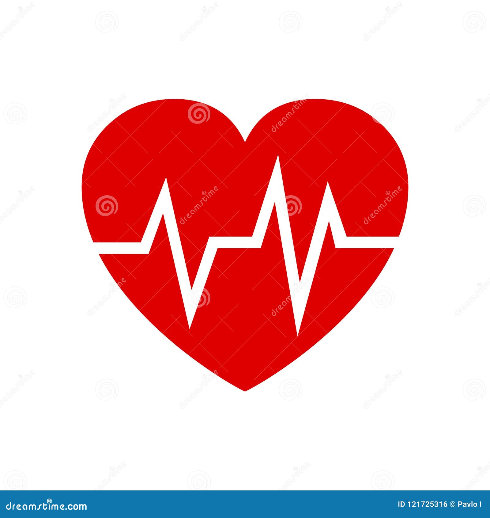 Pulse in Heart Sign - Vector Stock Vector - Illustration of diagram ...