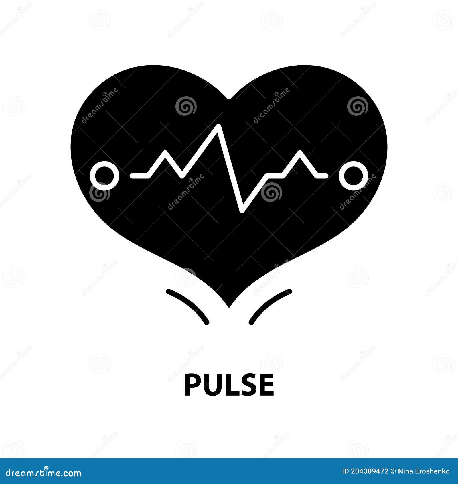 Pulse Icon, Black Vector Sign with Editable Strokes, Concept ...