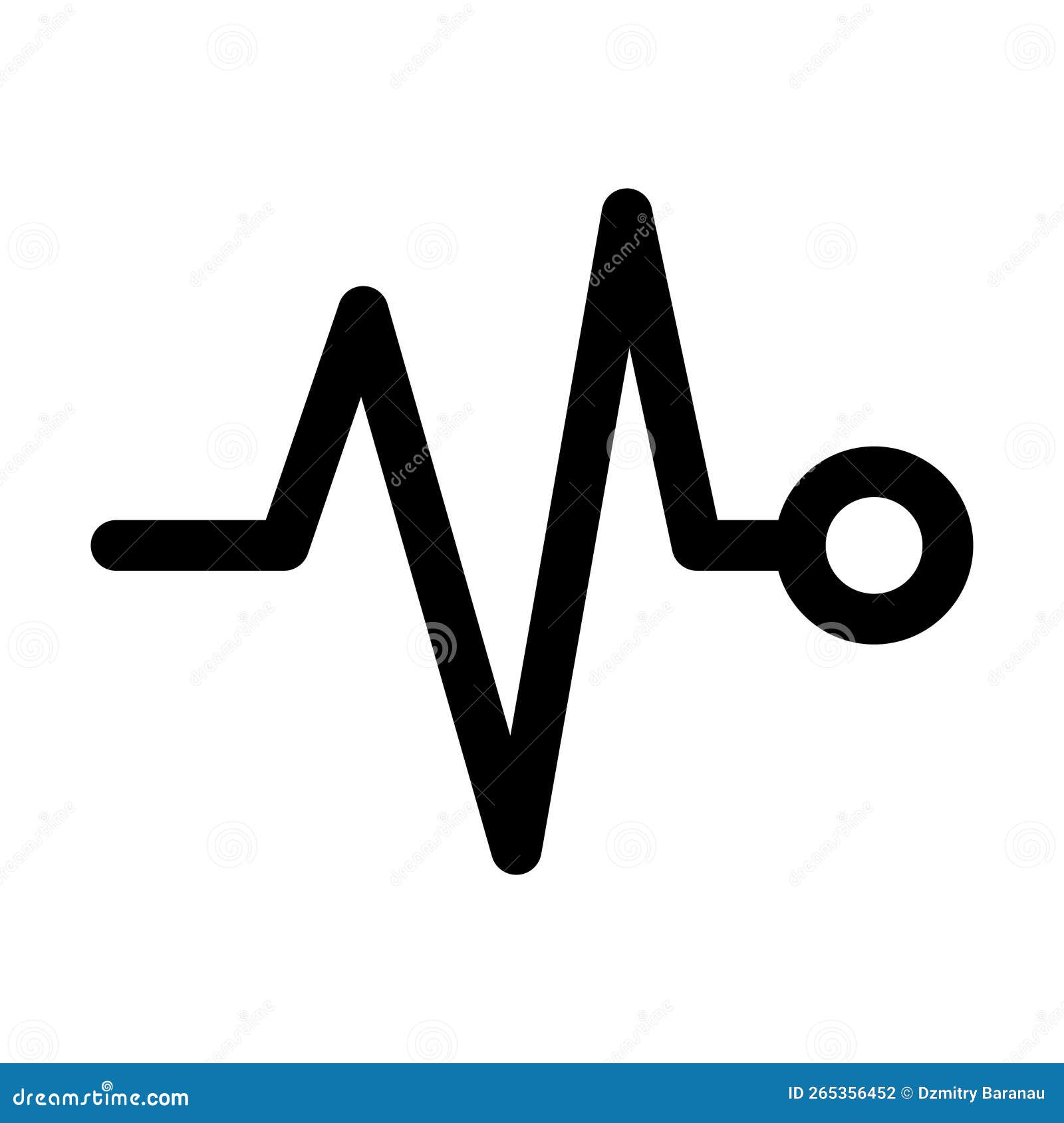 Pulse Icon Line Isolated on White Background. Black Flat Thin Icon on ...