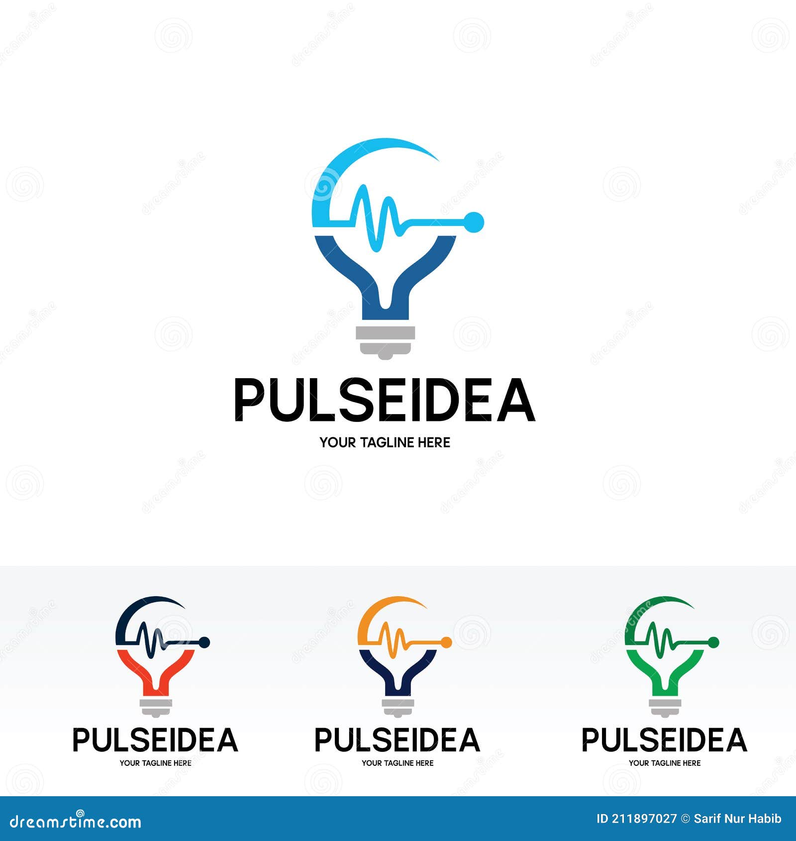 Pulse Idea Logo Design Template Stock Vector - Illustration of ...