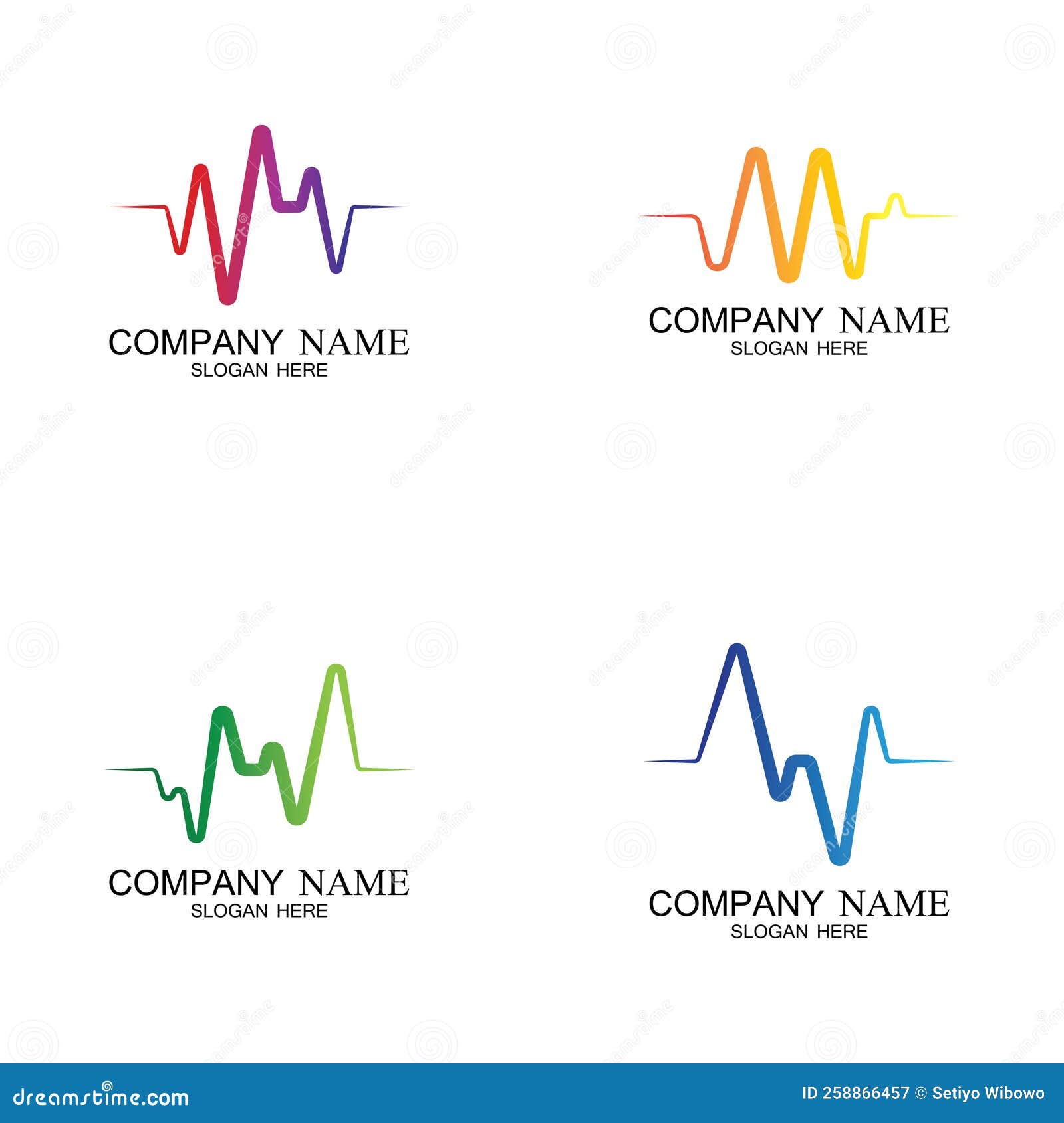 Pulse Line Ilustration Vector Template Stock Vector - Illustration of ...
