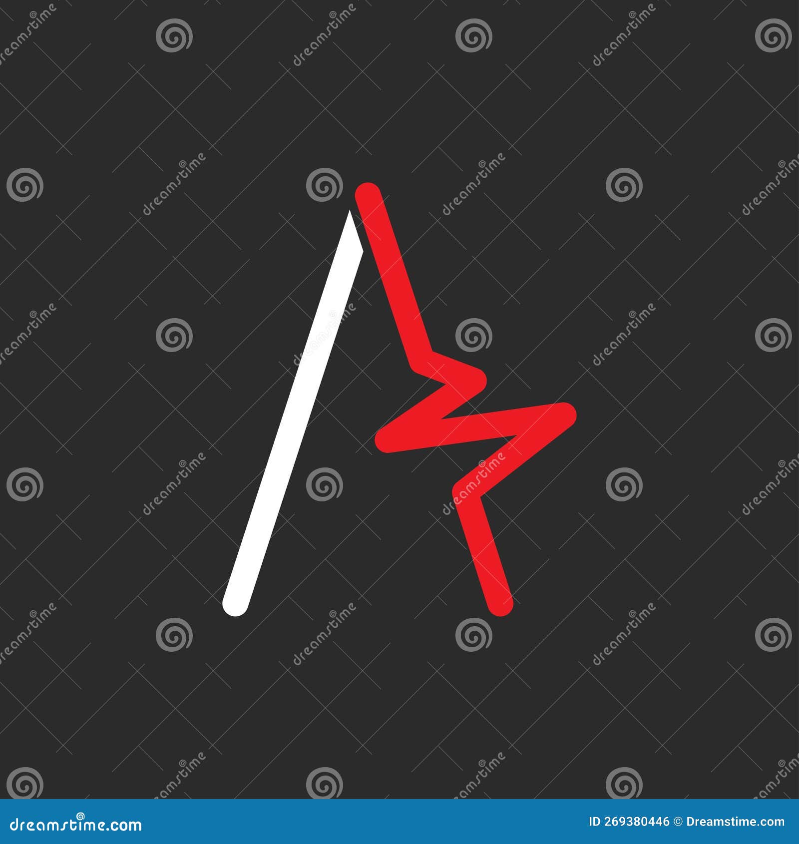 Pulse line initial letter stock vector. Illustration of heart - 269380446