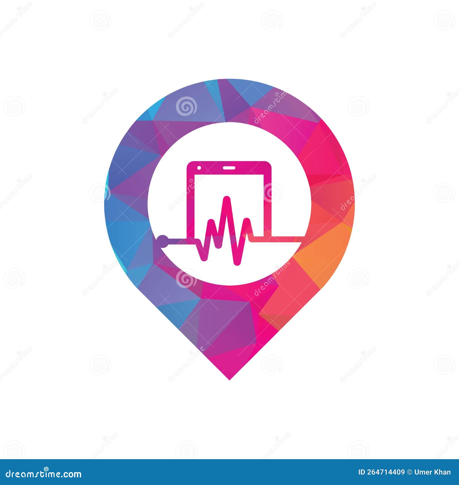 Pulse Mobile Gps Shape Concept Logo Template Design Stock Vector ...