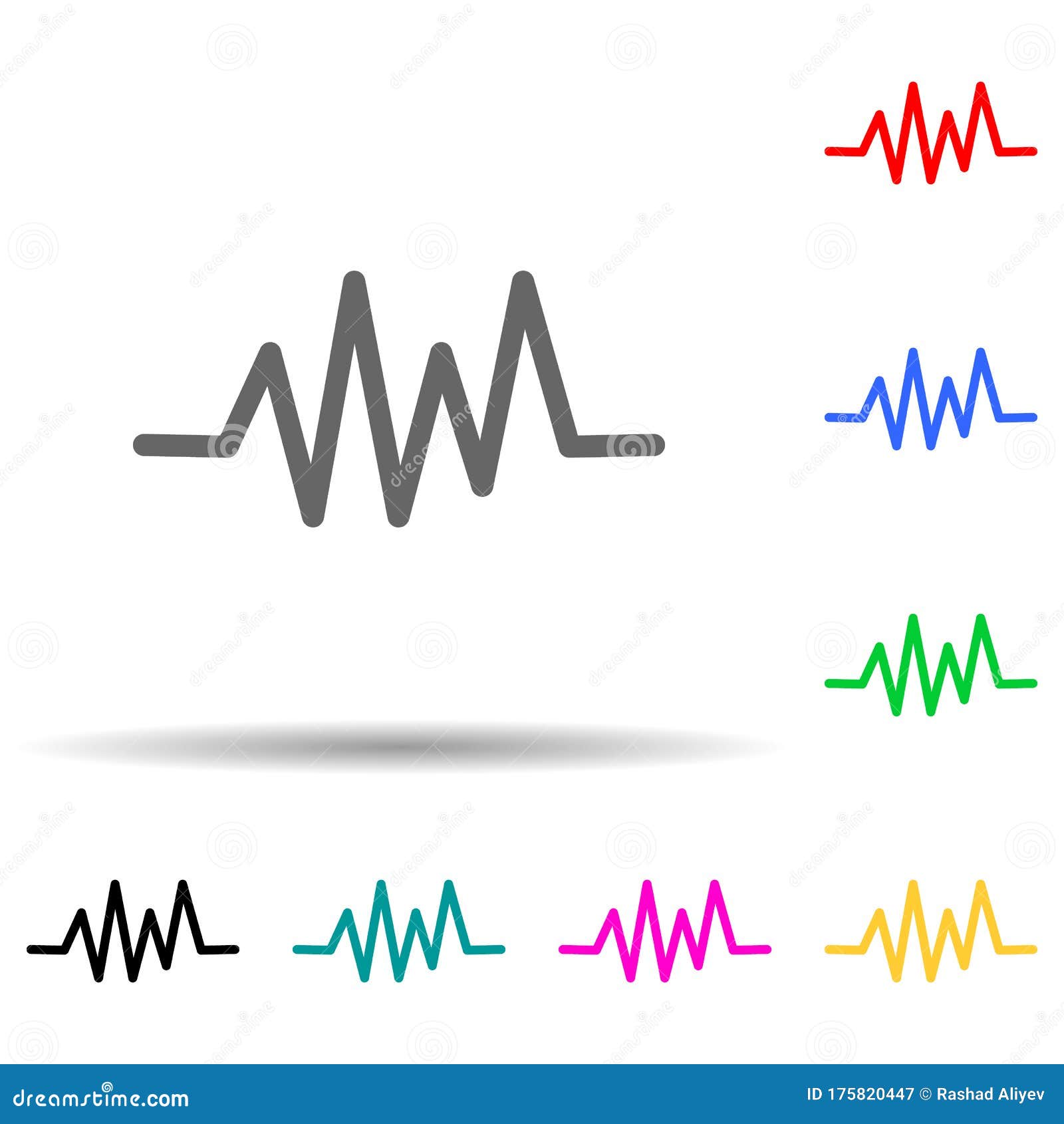 Pulse Multi Color Style Icon. Simple Thin Line, Outline Vector of Web ...