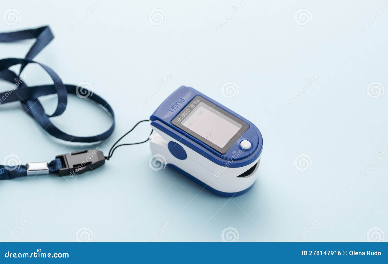 Pulse Oximeter on Blue Background Stock Photo - Image of monitor ...
