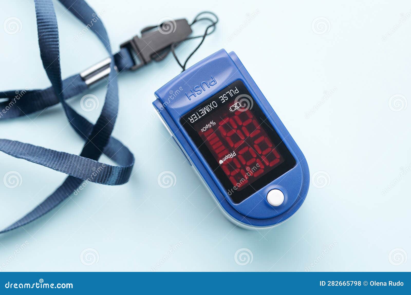 Pulse Oximeter on Blue Background Stock Photo - Image of health ...