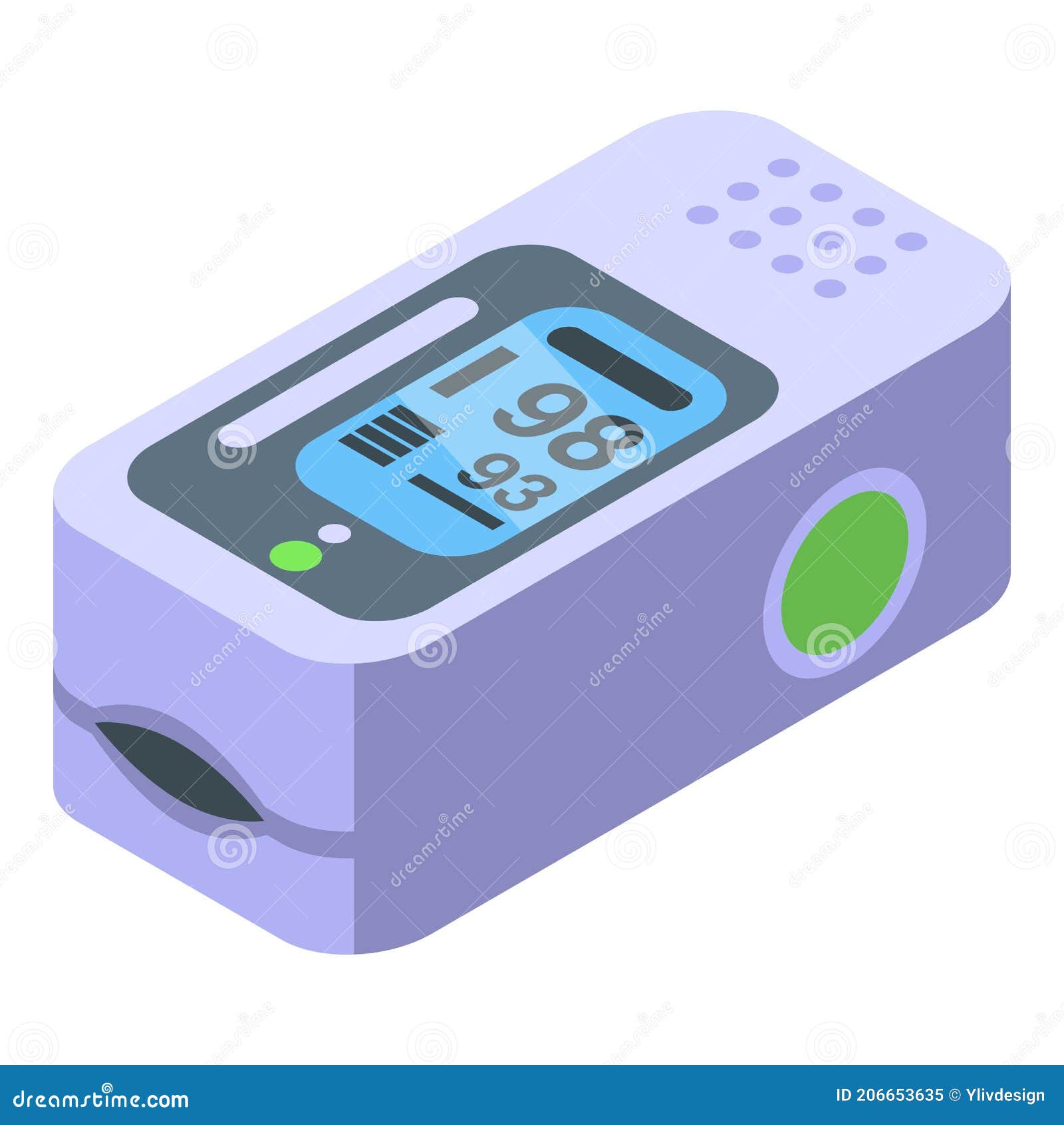 Pulse Oximeter Icon, Isometric Style Stock Illustration - Illustration ...