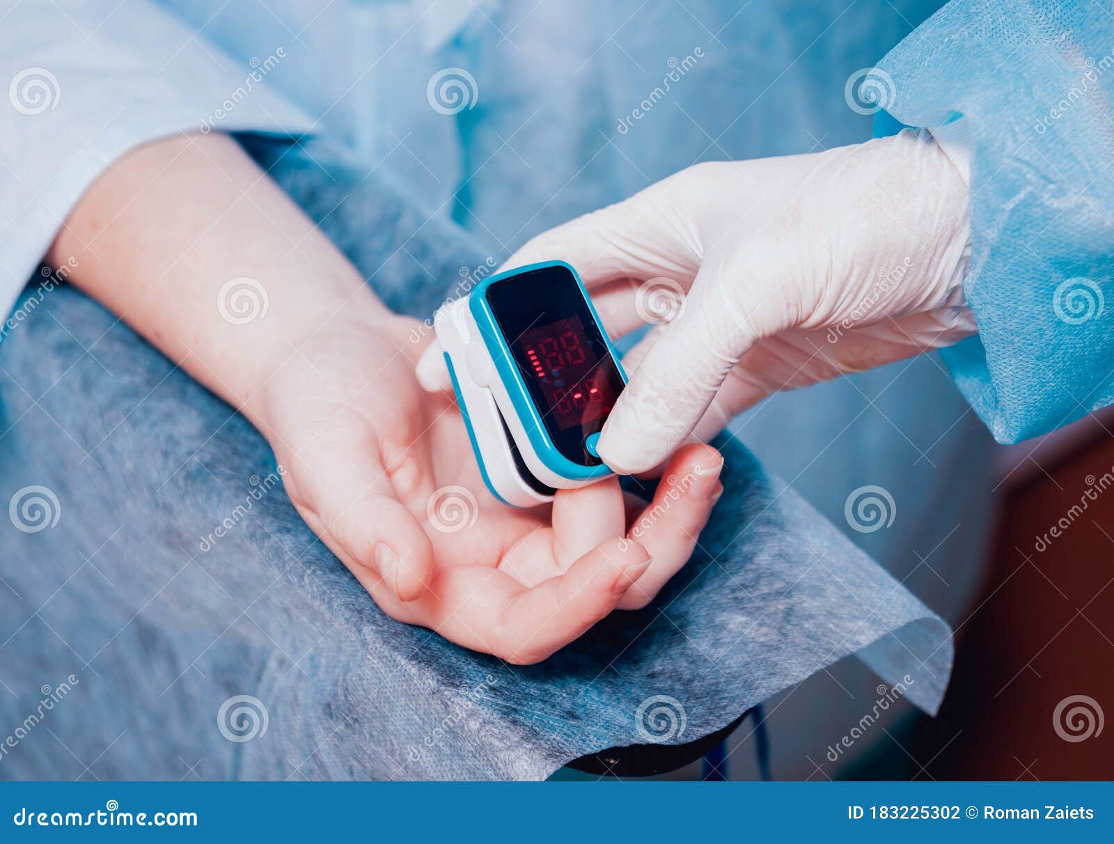 Pulse Oximeter on the Patient`s Hand. Surgery Equipment. Stock Photo ...