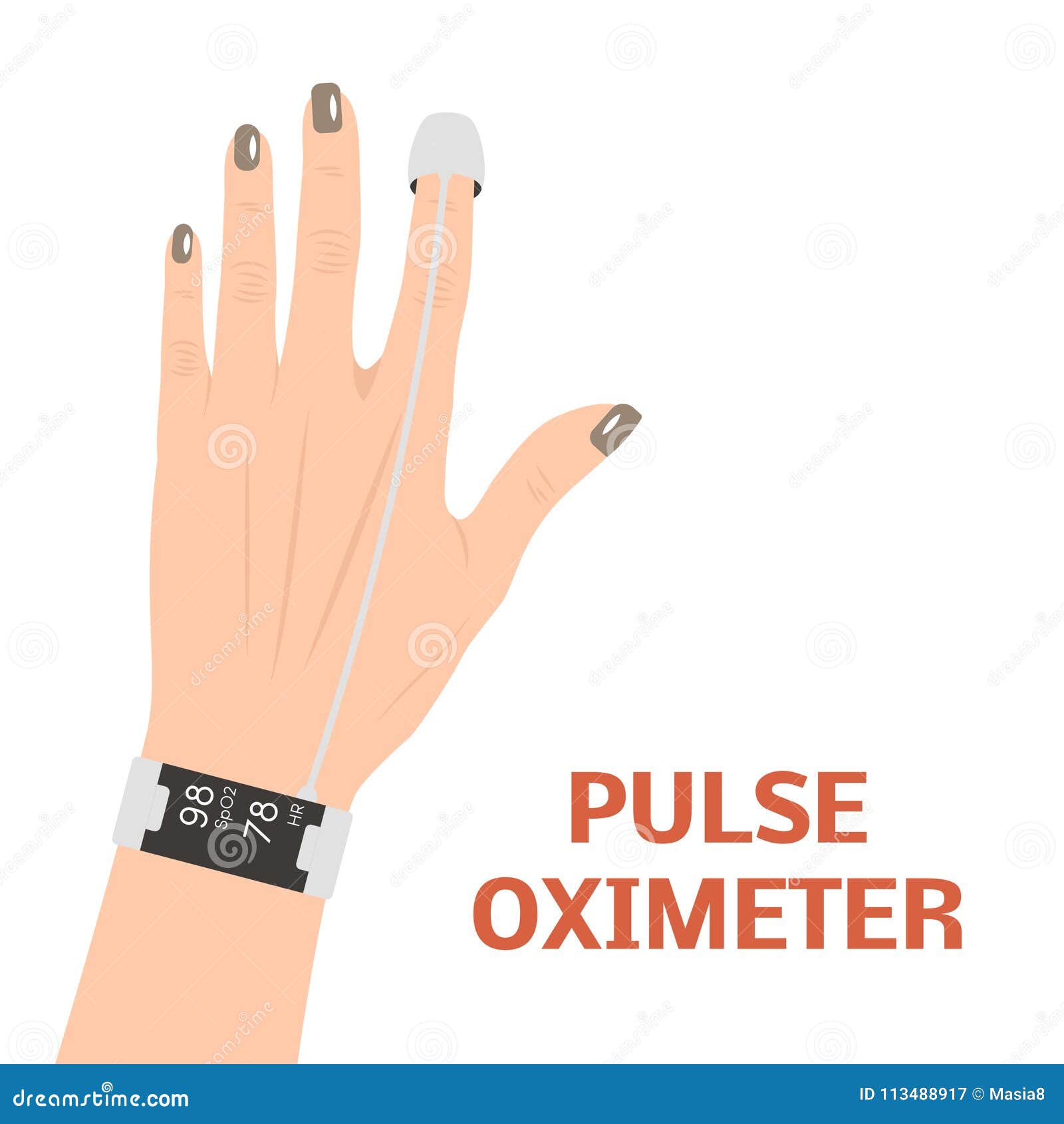 Pulse oximeter vector stock illustration. Illustration of monitoring ...