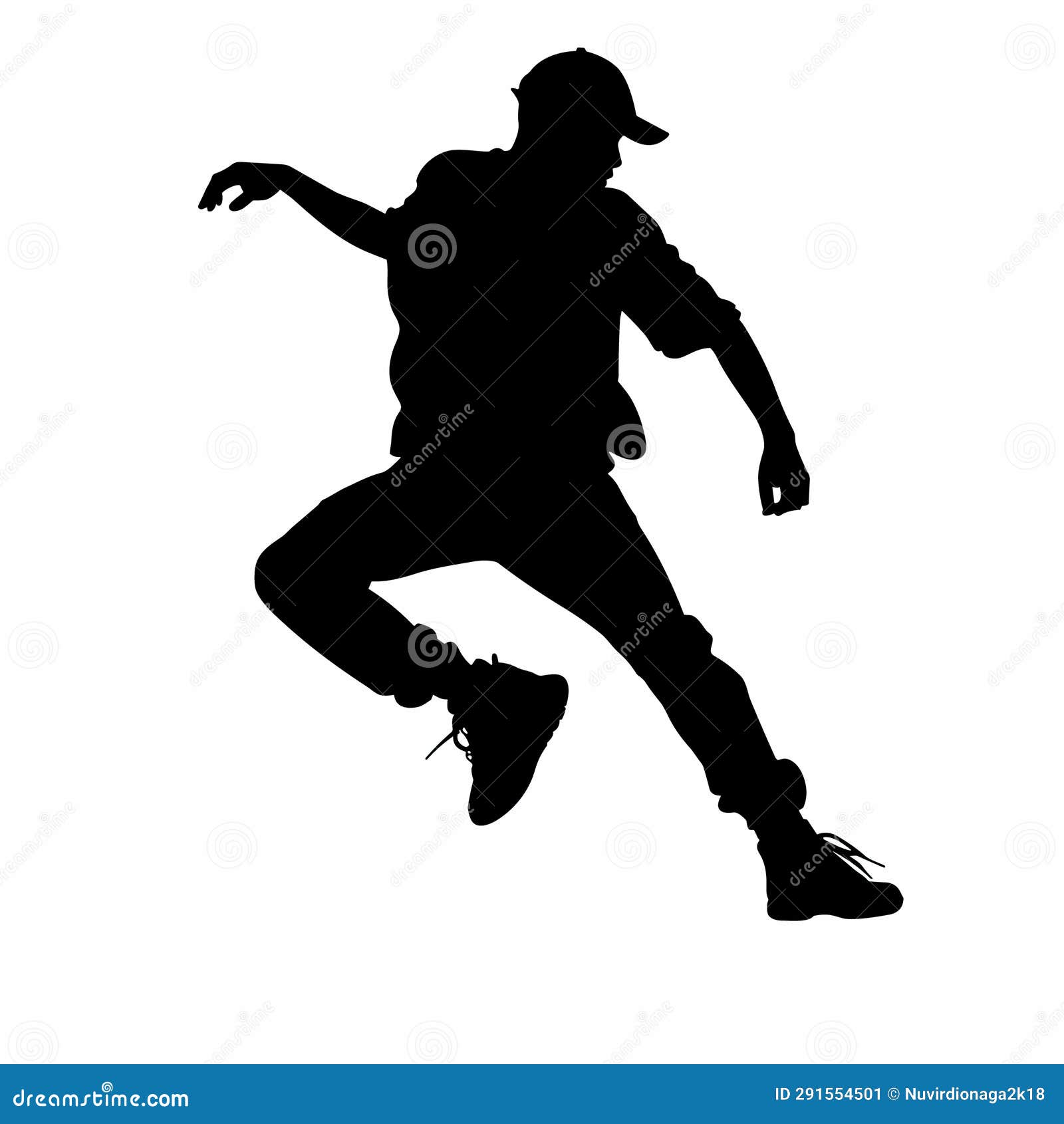 Breaking Boundaries: Electrifying Break Dancer Silhouette Stock Vector ...