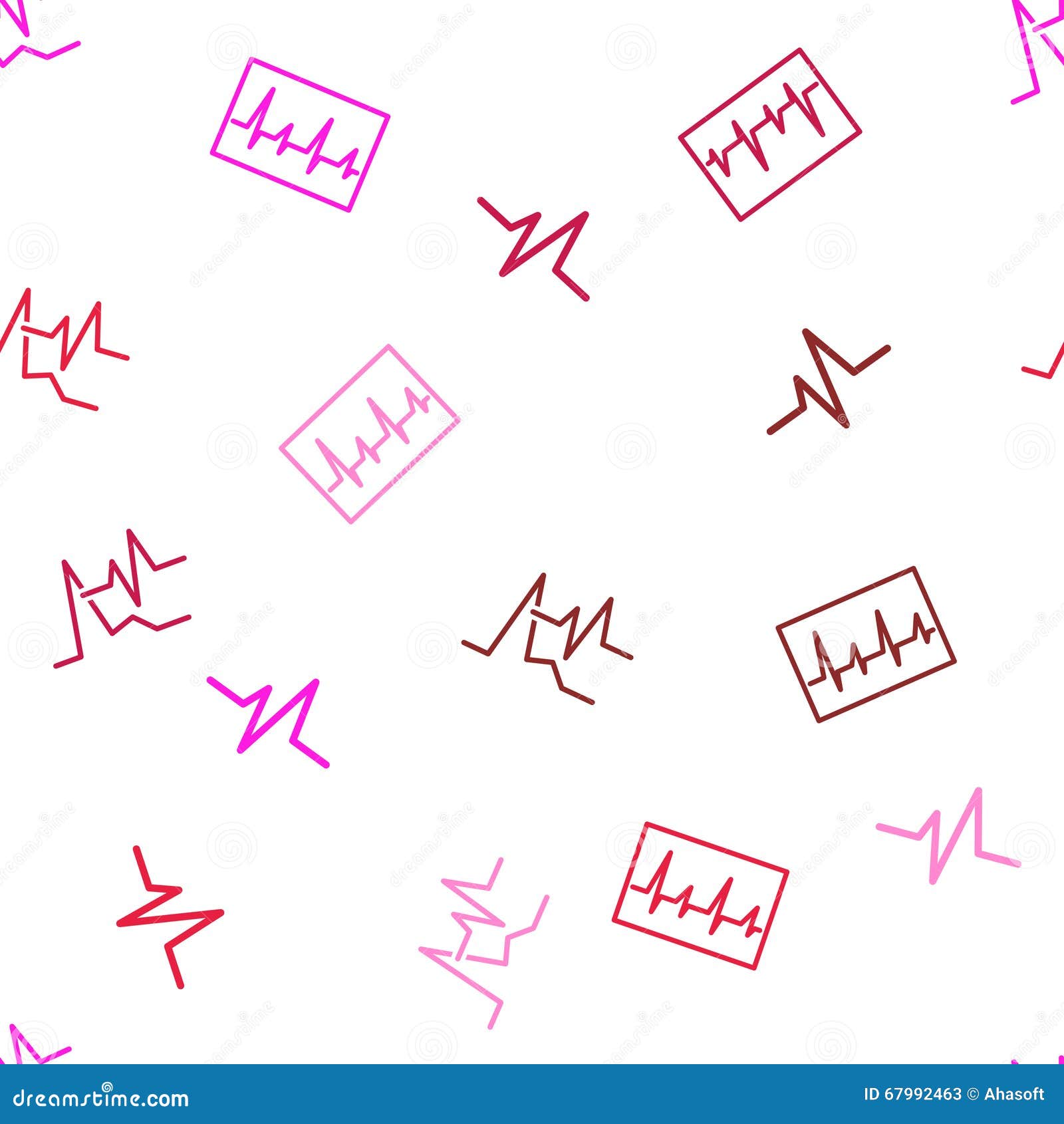 Pulse Seamless Flat Vector Pattern Stock Vector - Illustration of ...