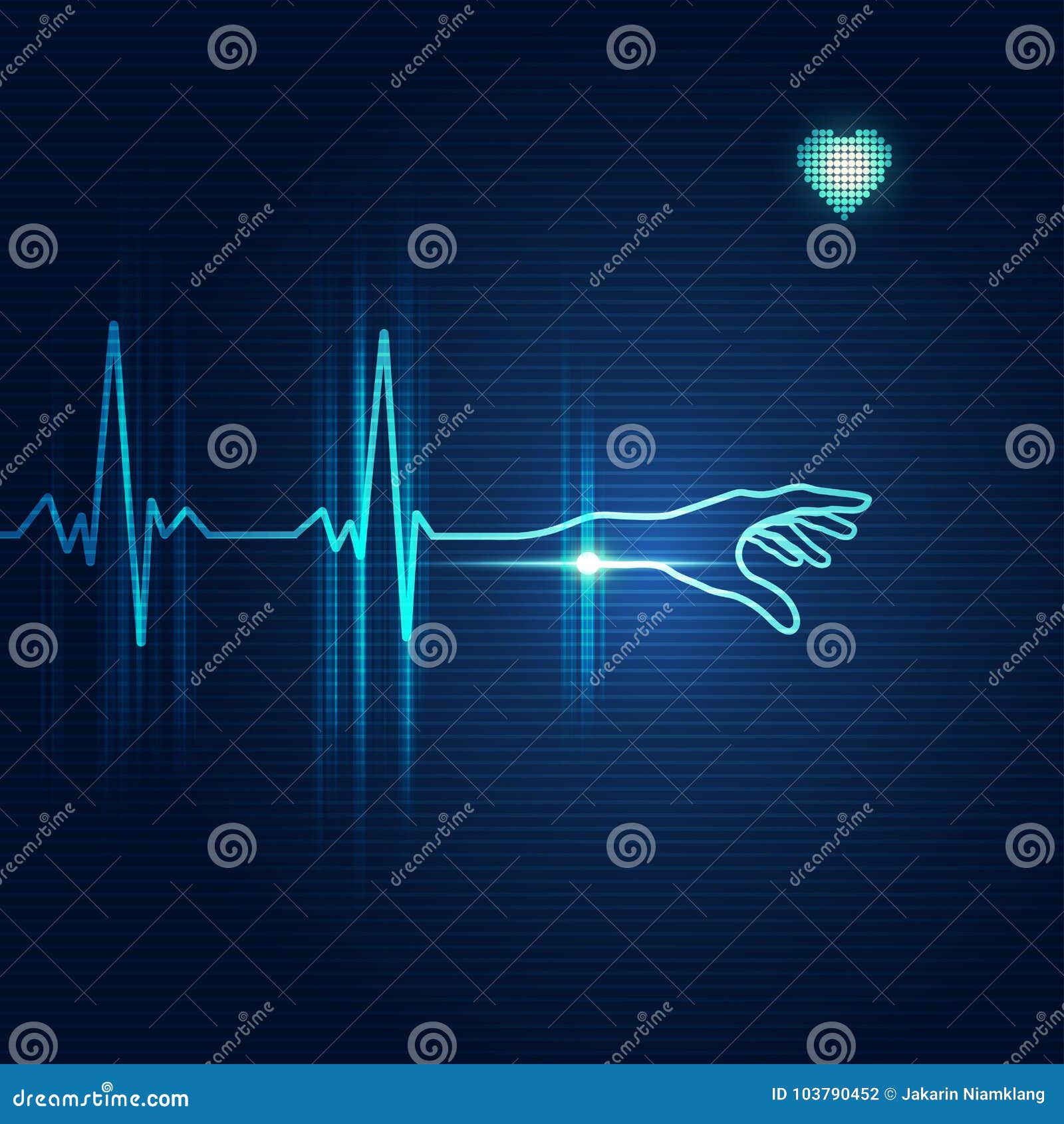 Reaching Pulse stock vector. Illustration of medical - 103790452