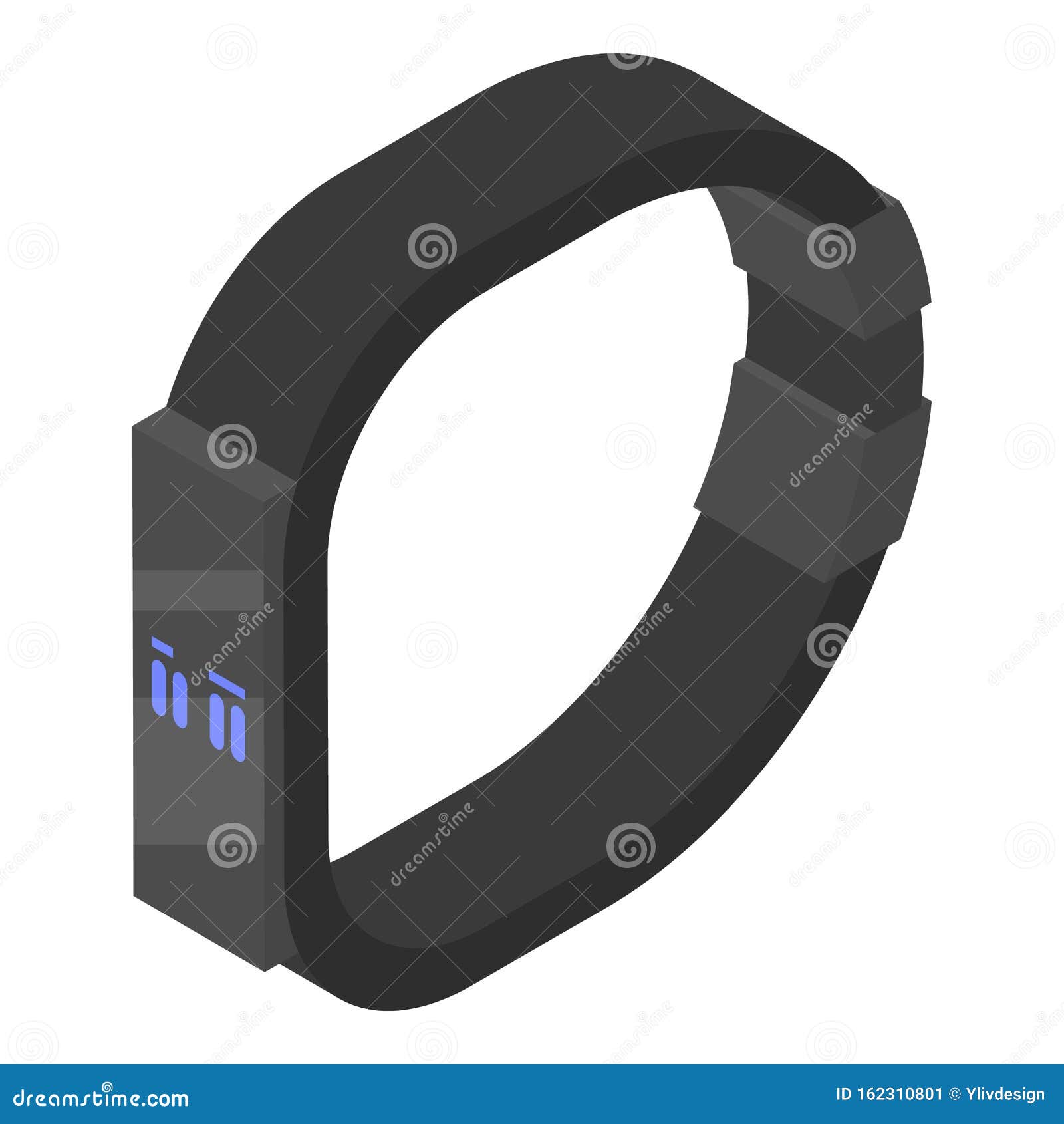 Pulse Smart Bracelet Icon, Isometric Style Stock Vector - Illustration ...