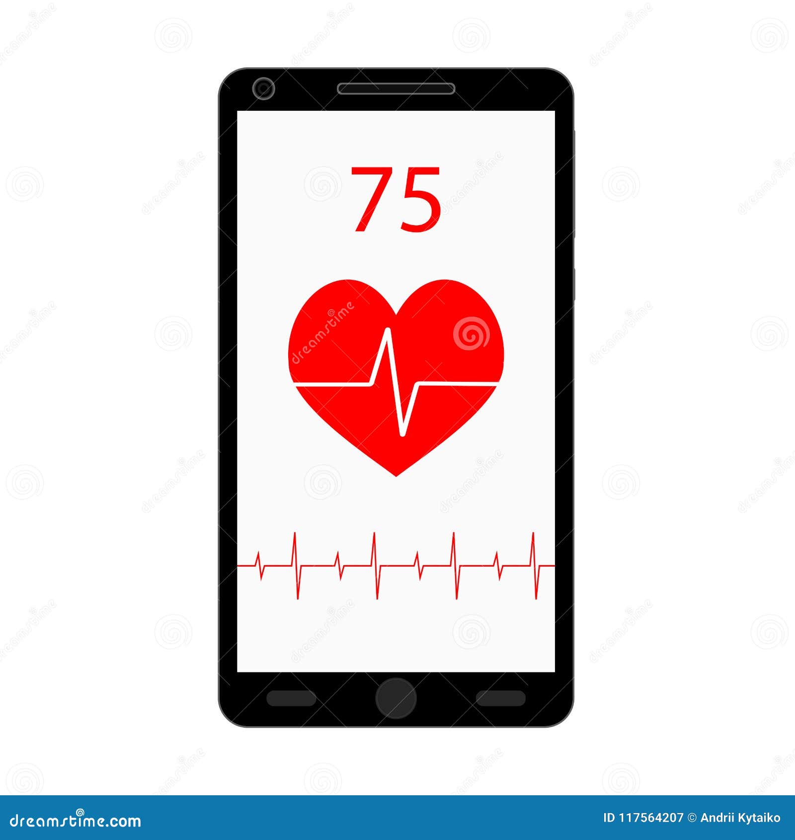 Pulse on Smartphone Application Vector Stock Vector - Illustration of ...