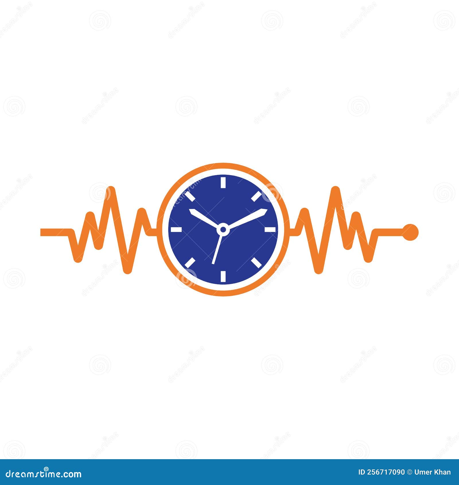 Pulse Time Logo Template Design Vector. Stock Vector - Illustration of ...