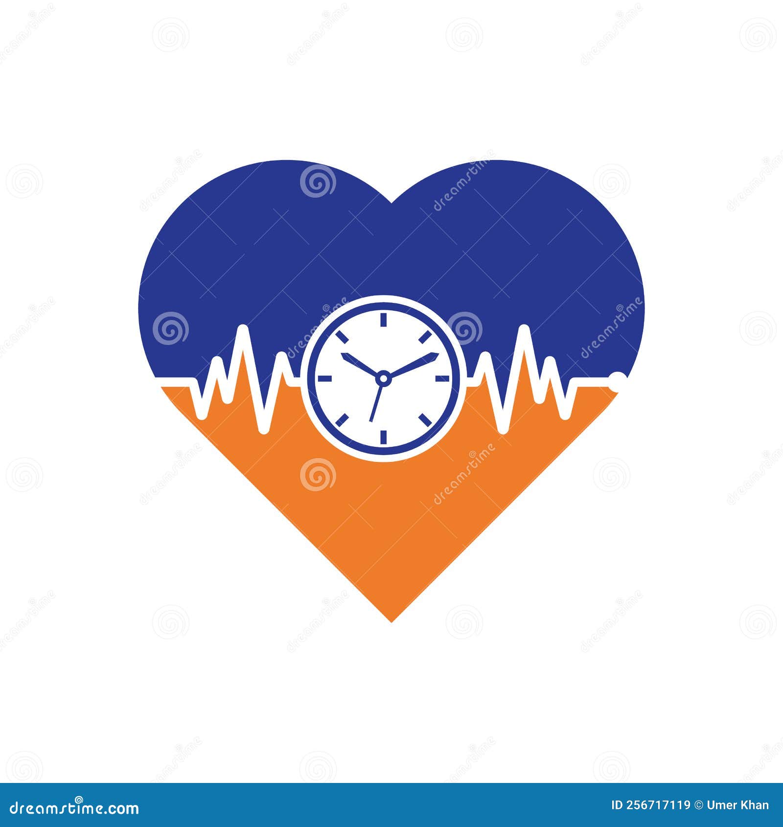 Pulse Time Logo Template Design Vector. Stock Vector - Illustration of ...