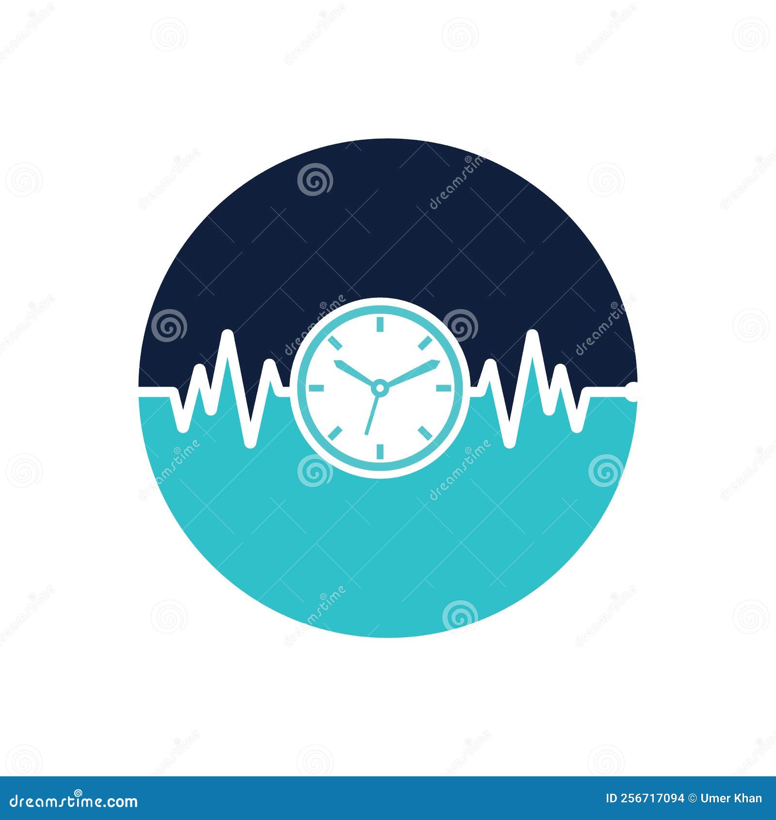 Pulse Time Logo Template Design Vector. Stock Vector - Illustration of ...