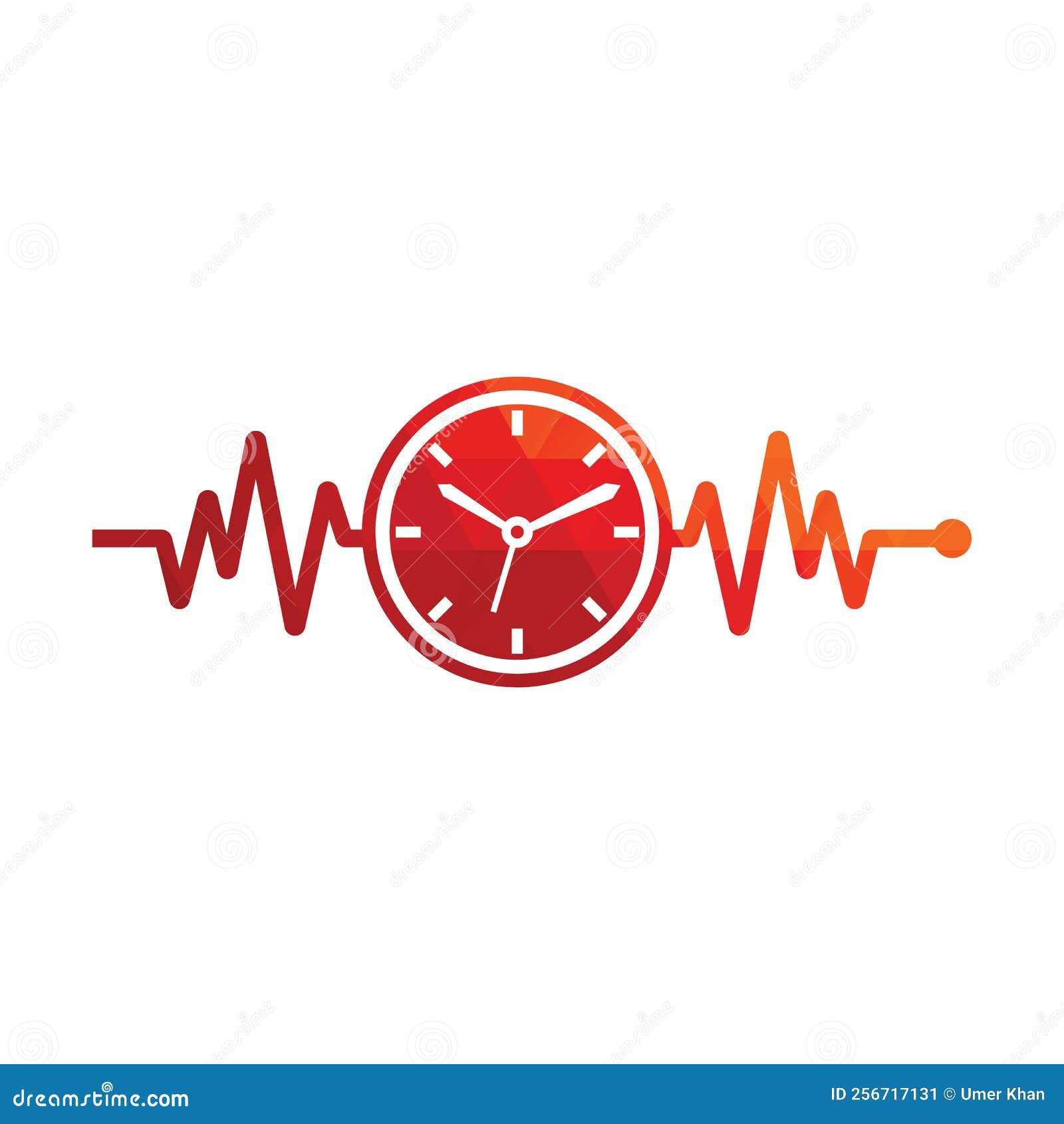 Pulse Time Logo Template Design Vector. Stock Vector - Illustration of ...