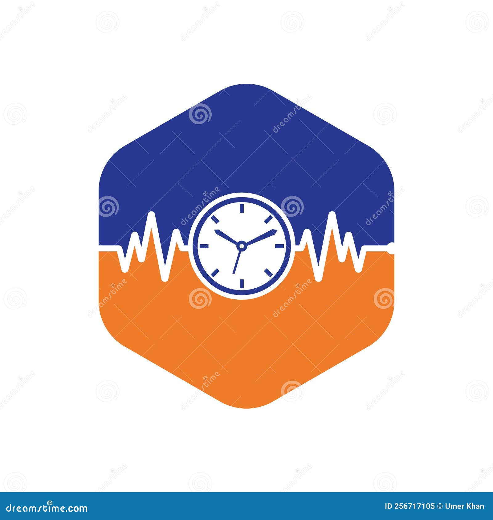Pulse Time Logo Template Design Vector. Stock Vector - Illustration of ...