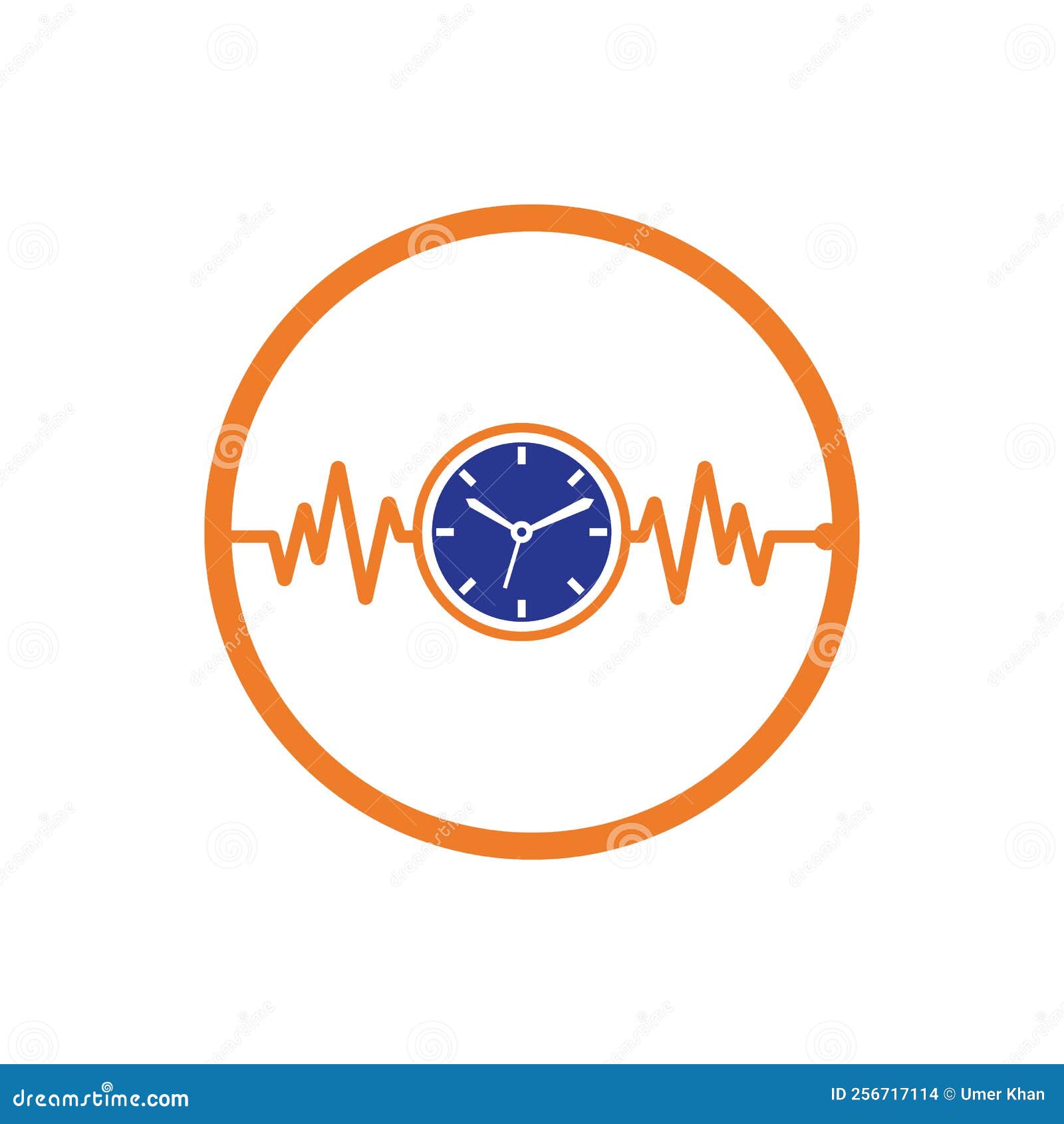 Pulse Time Logo Template Design Vector. Stock Vector - Illustration of ...
