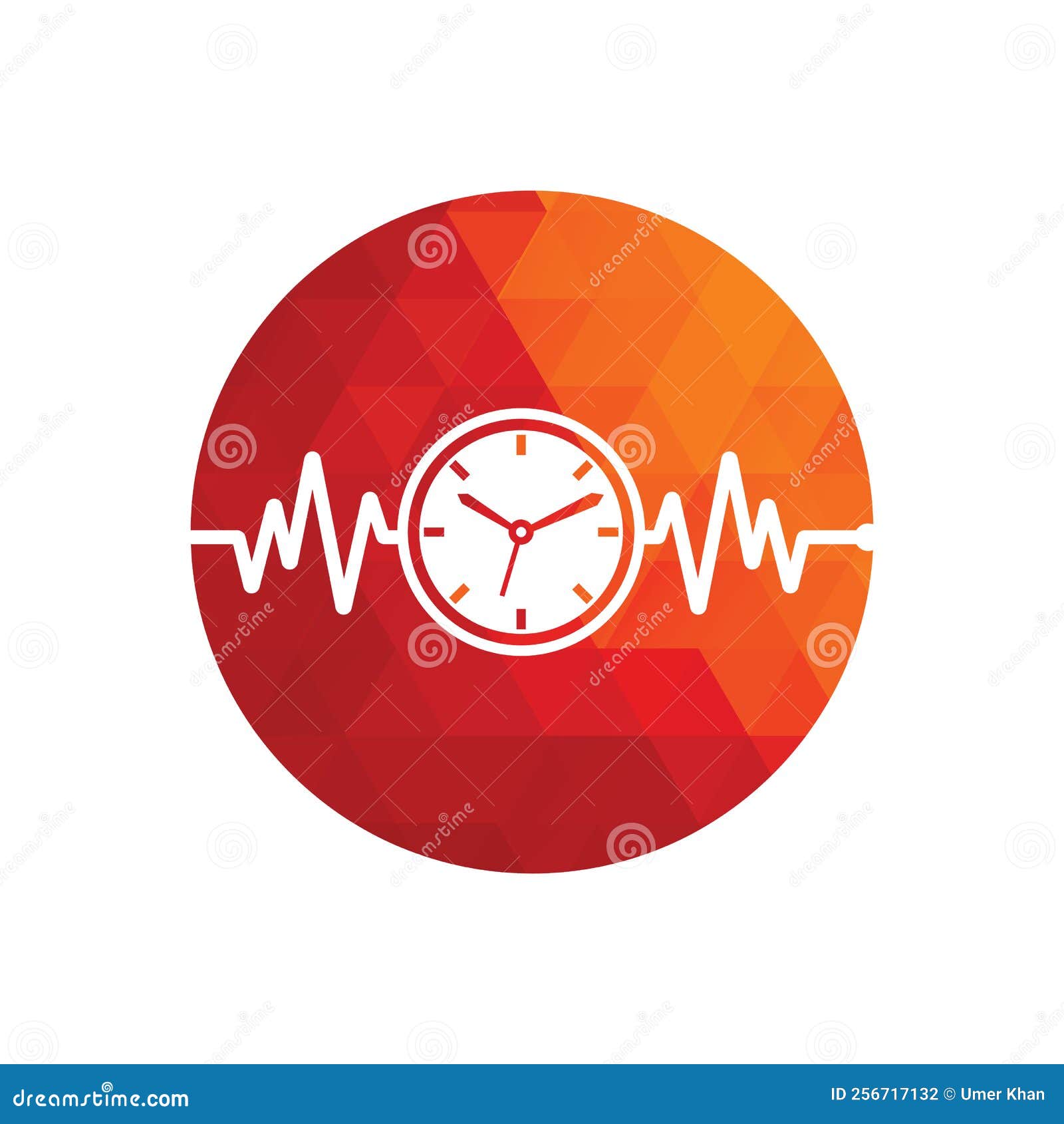 Pulse Time Logo Template Design Vector. Stock Vector - Illustration of ...