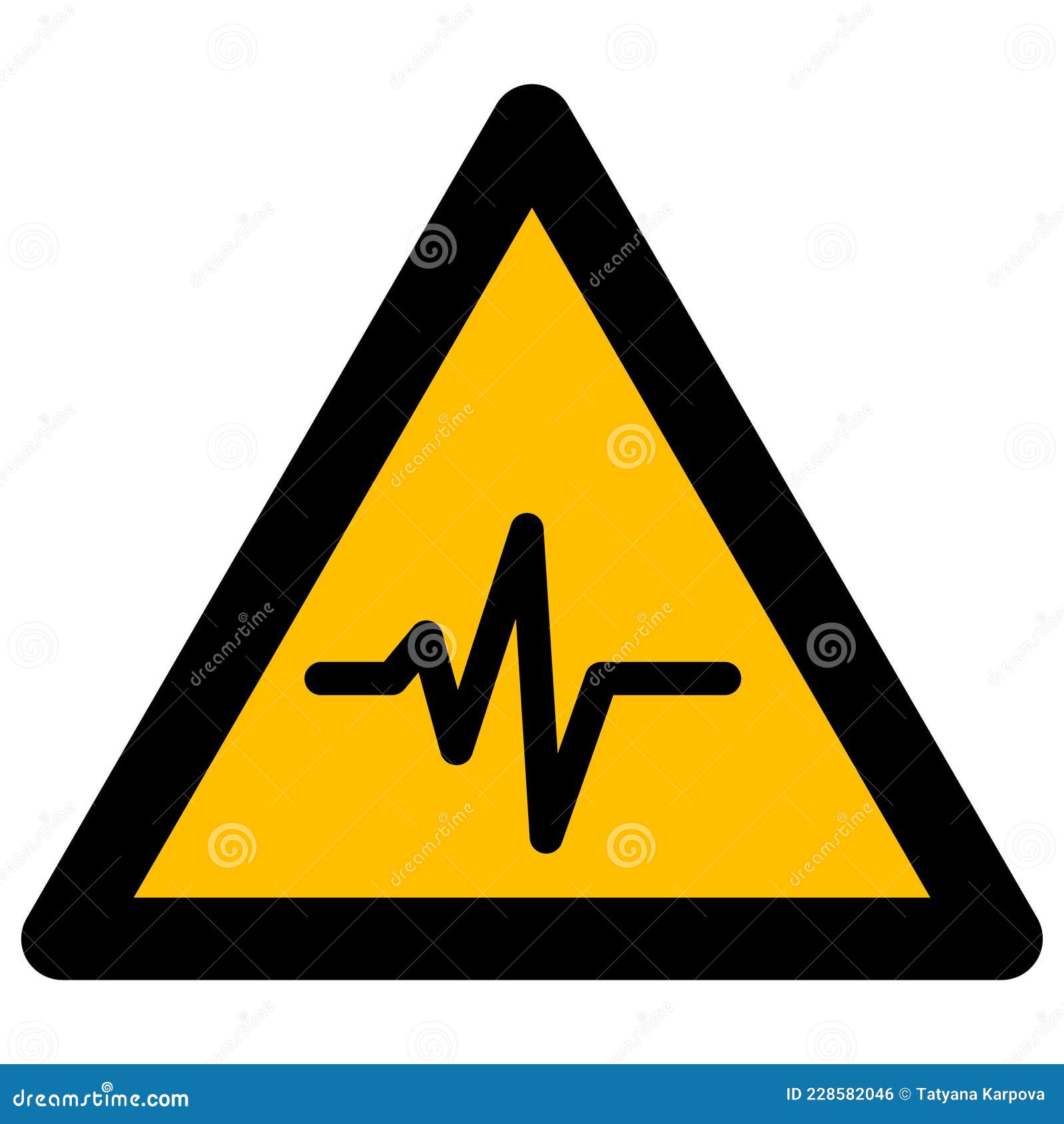 Pulse Warning Vector Icon Flat Illustration Stock Vector - Illustration ...
