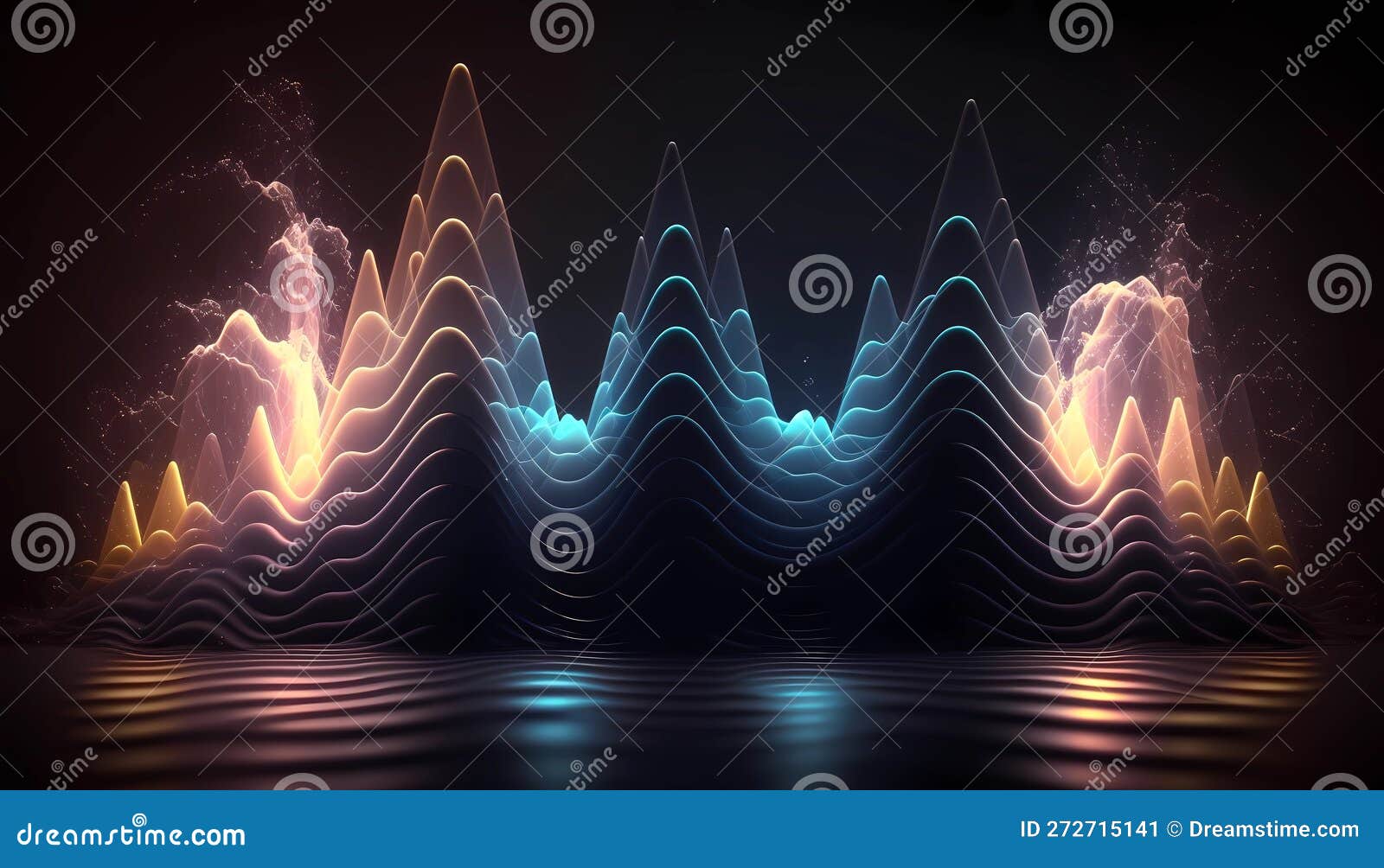 Pulse Wave Background Visualization of Sound Waves. Abstract Digital ...